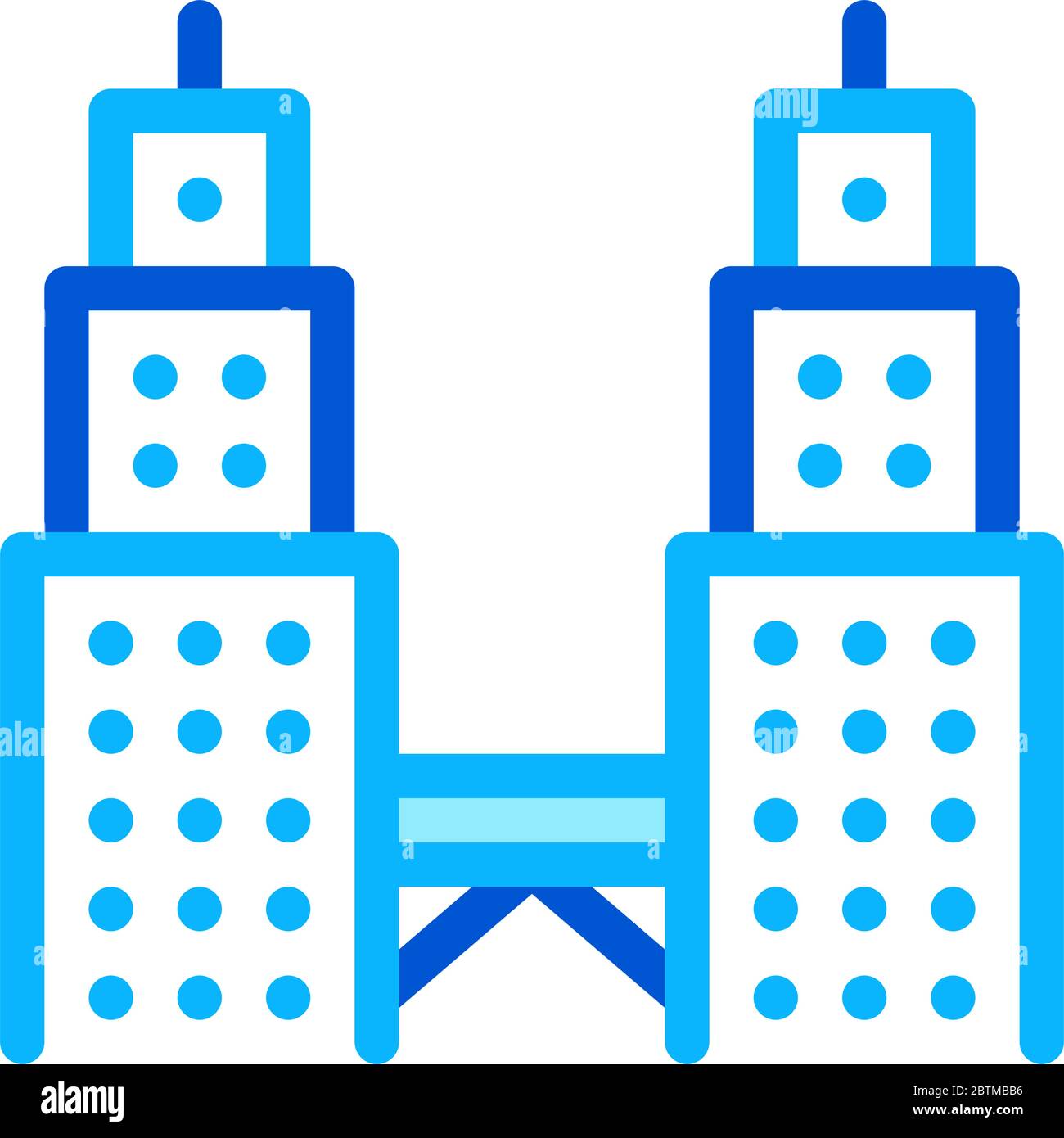 petronas towers icon vector outline illustration Stock Vector Image ...