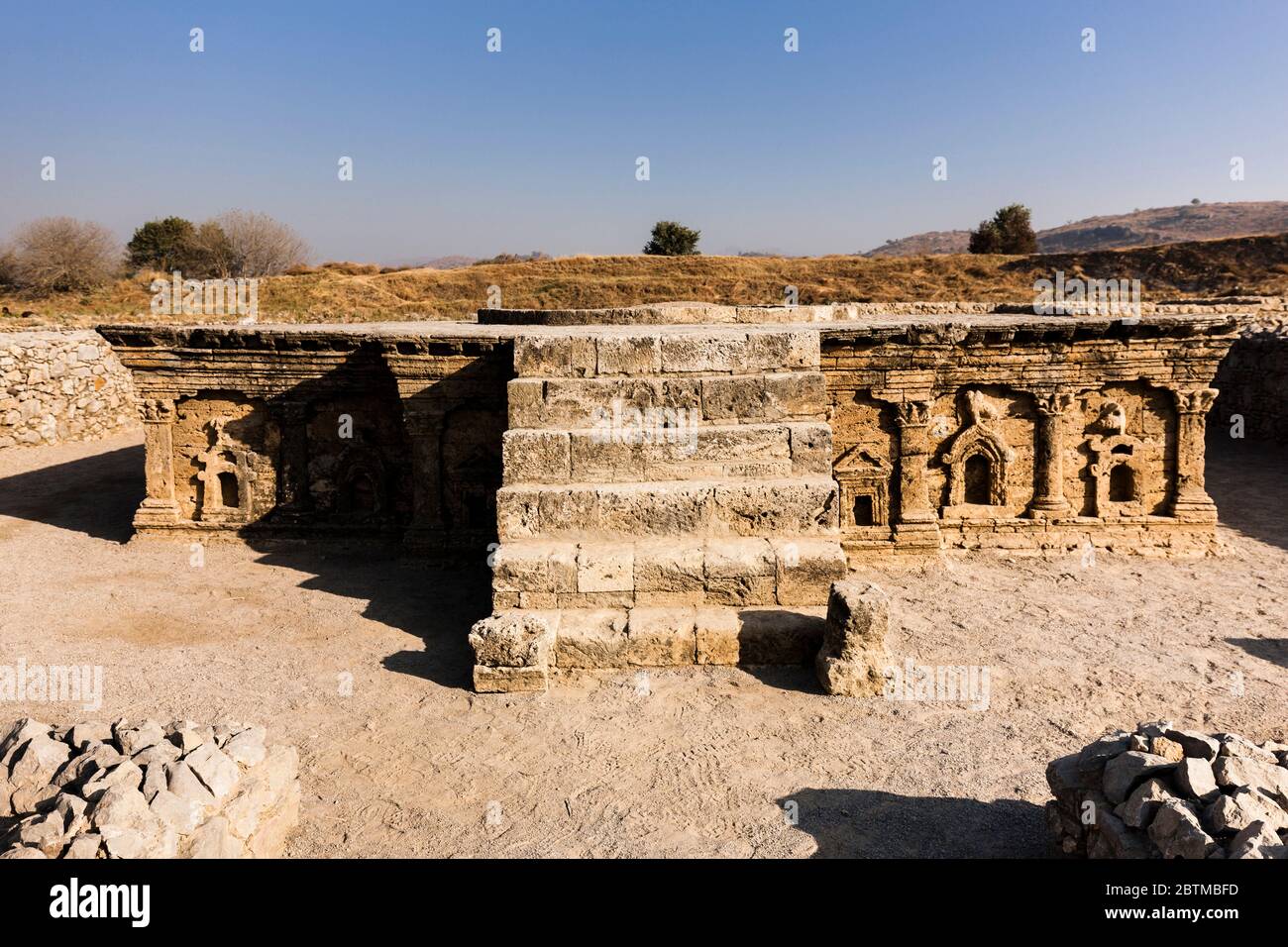 Sircap Ruins in Ancient city of Taxila, Double-Headed Eagle Stupa ...
