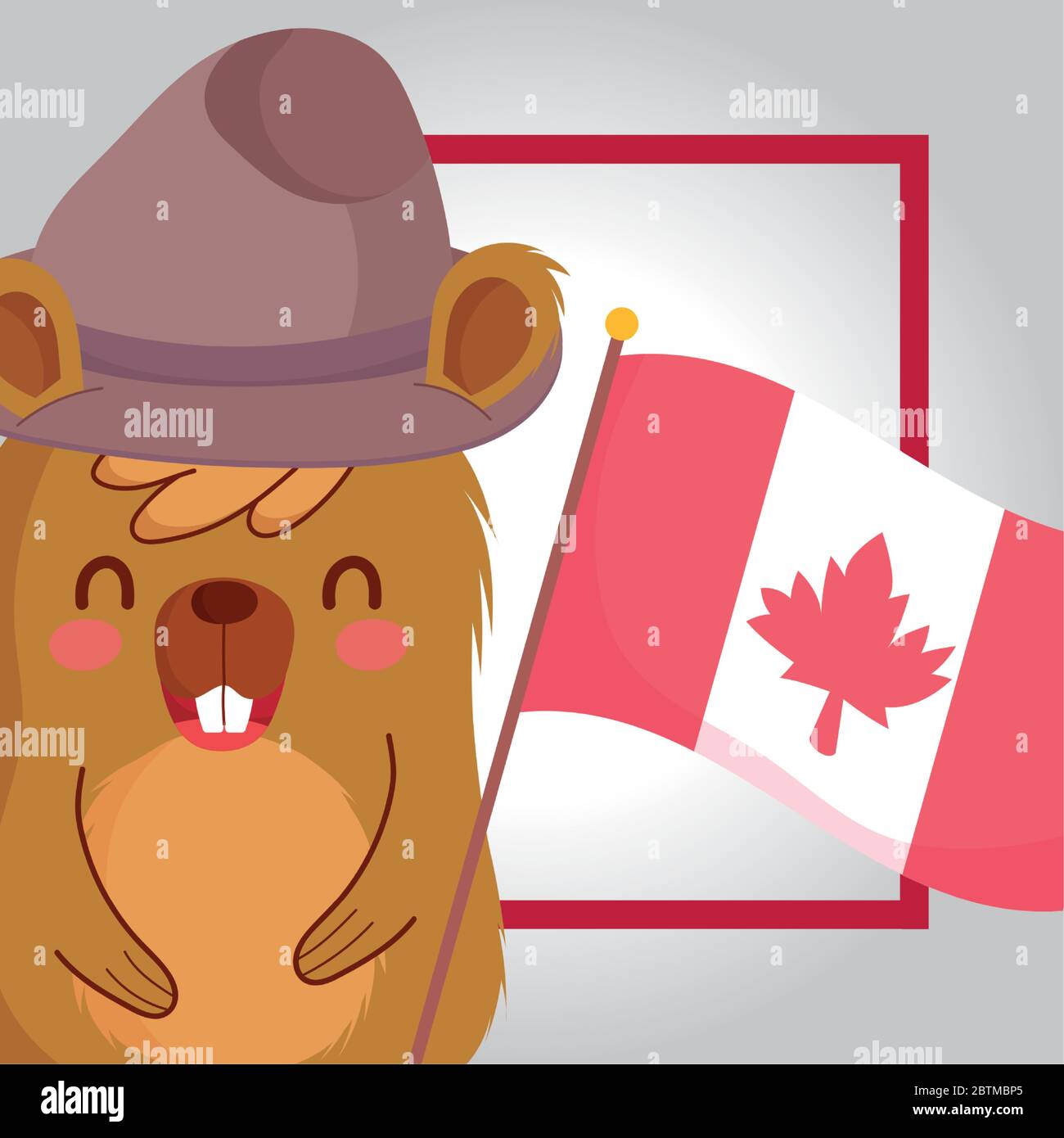 Beaver with canadian flag design, Happy canada day holiday and national ...