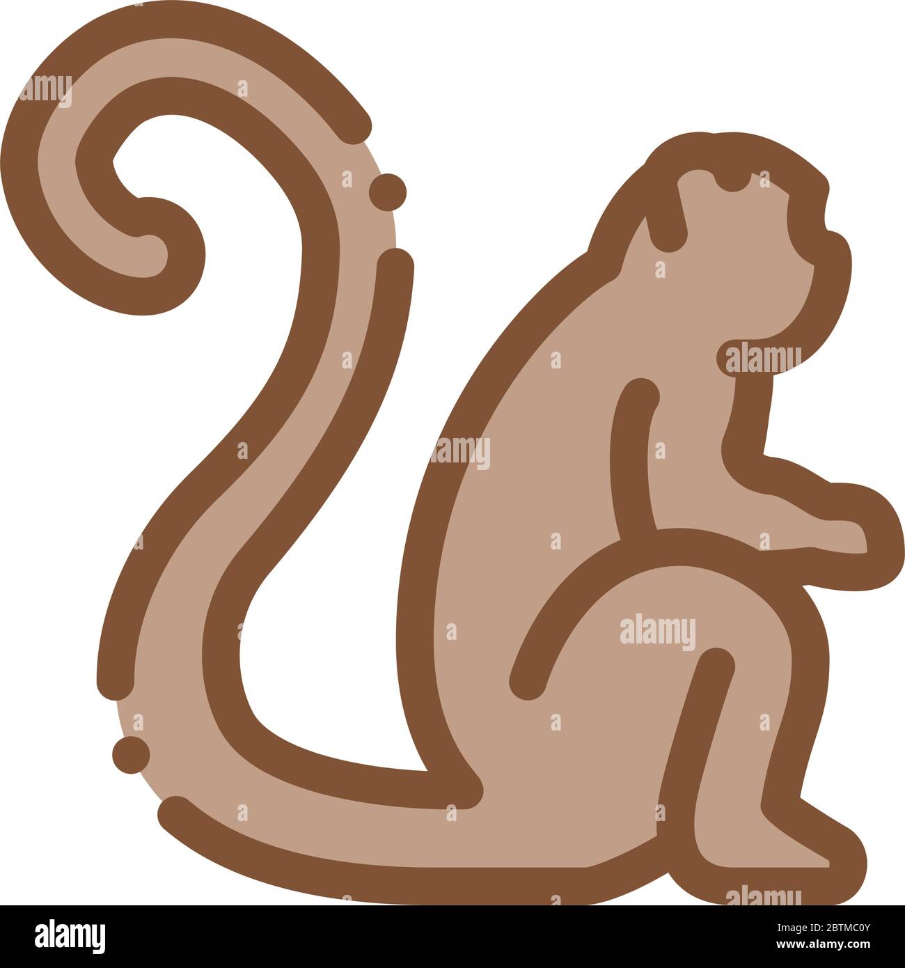 malaysian monkey icon vector outline illustration Stock Vector Image ...