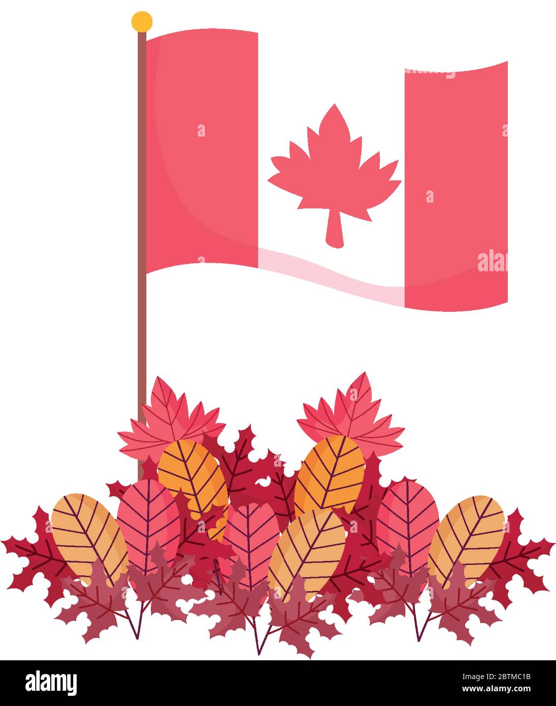 Canadian flag with leaves design, Happy canada day holiday and national ...