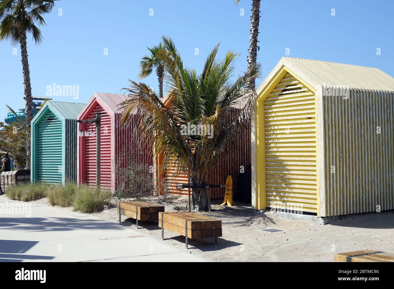 Dubai, United Arab Emirates - March 28, 2020: Original wooden cabins ...
