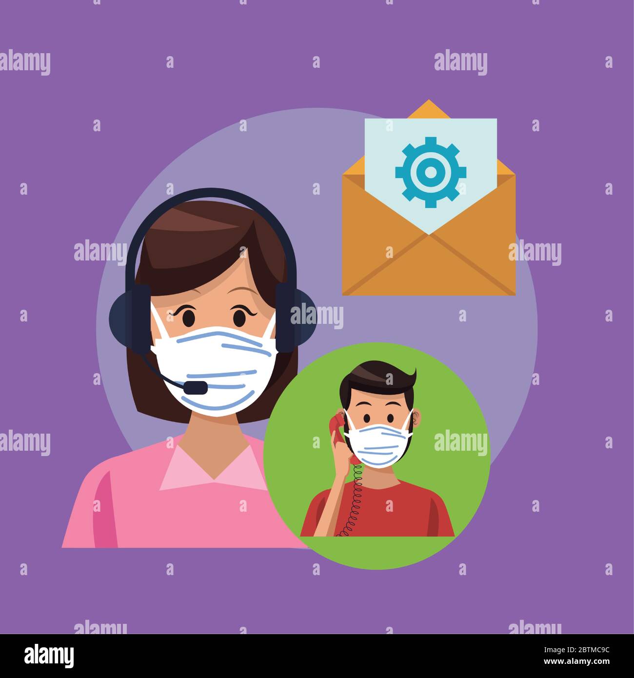Masked worker Stock Vector Images - Alamy