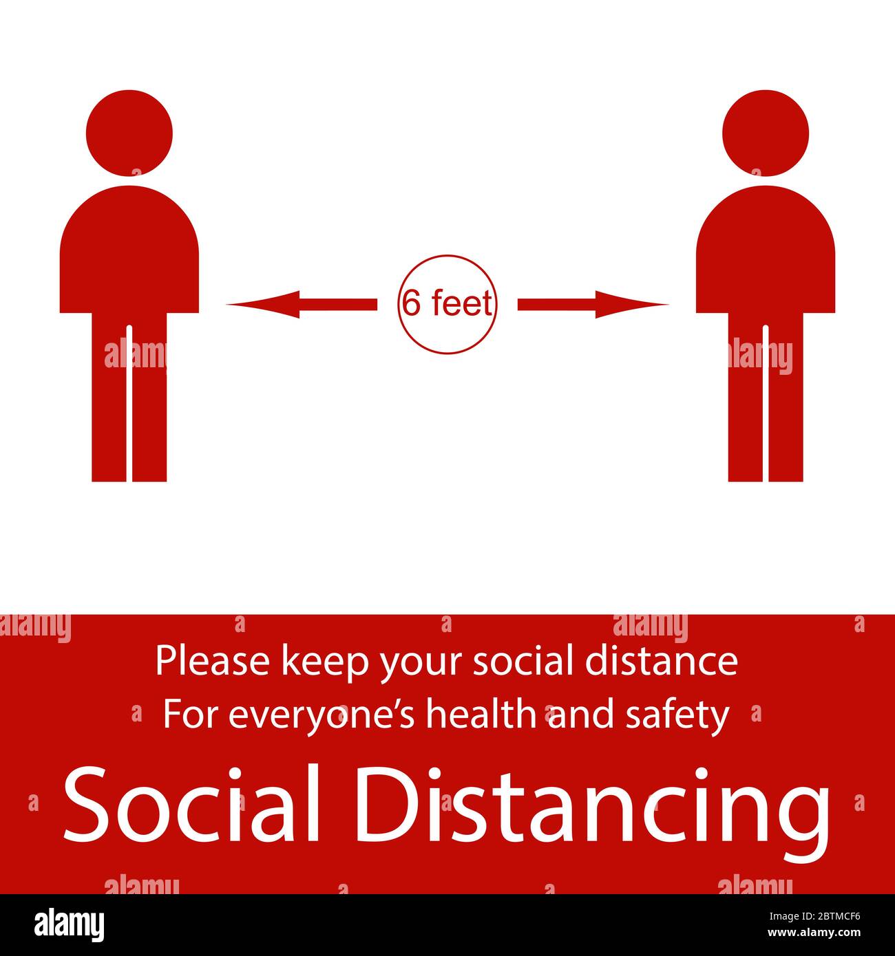 Stay 6 feet apart sign Stock Vector Images - Alamy