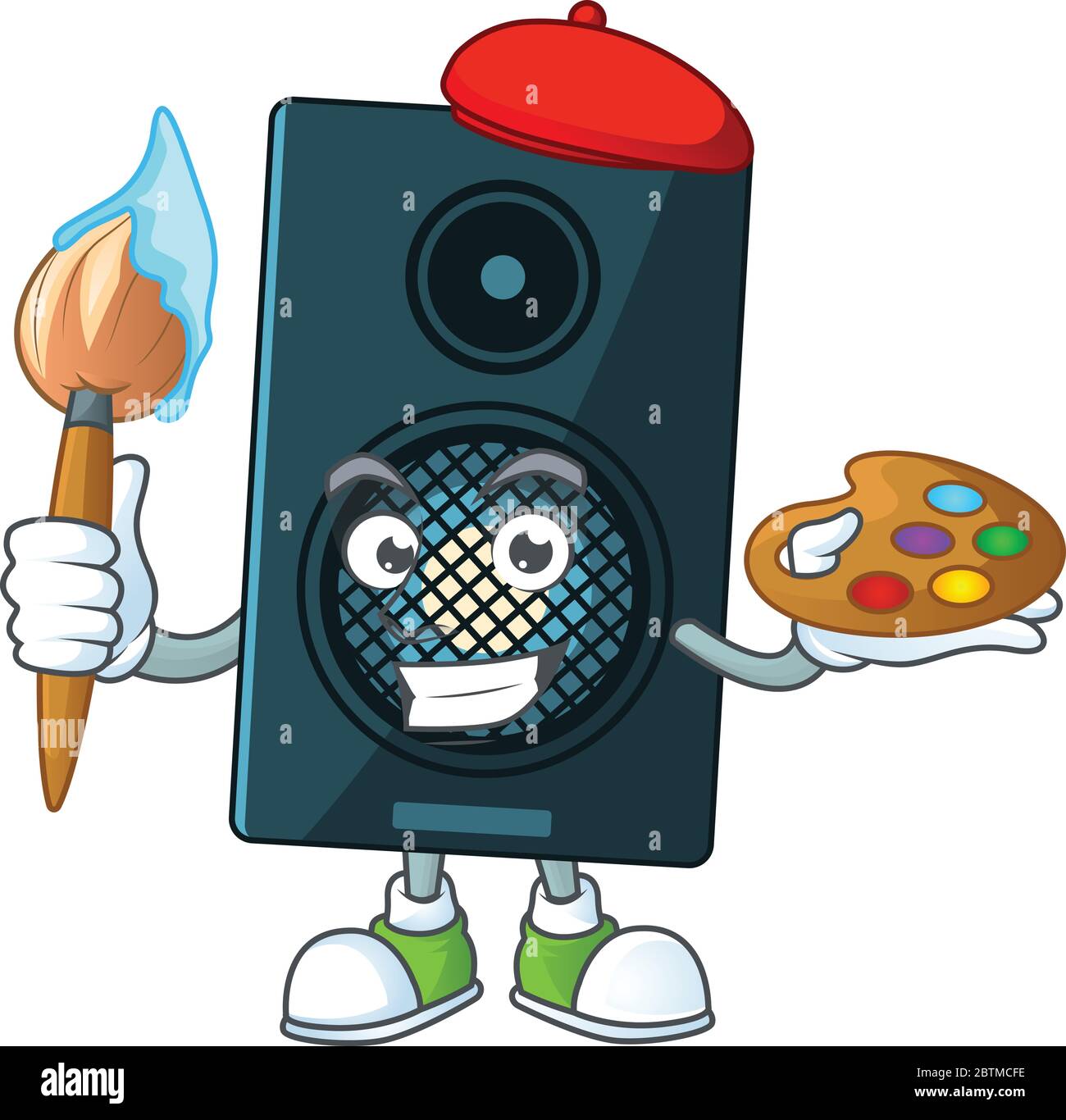 creative Artist of sound system cartoon character painting using a ...