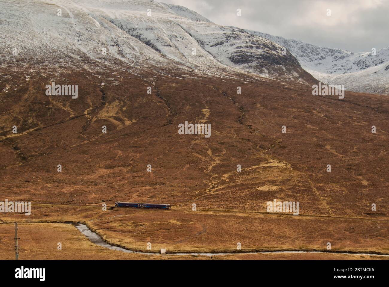 Scotrail train on Kyle of Lochalsh line, Highland Scotland Stock Photo ...