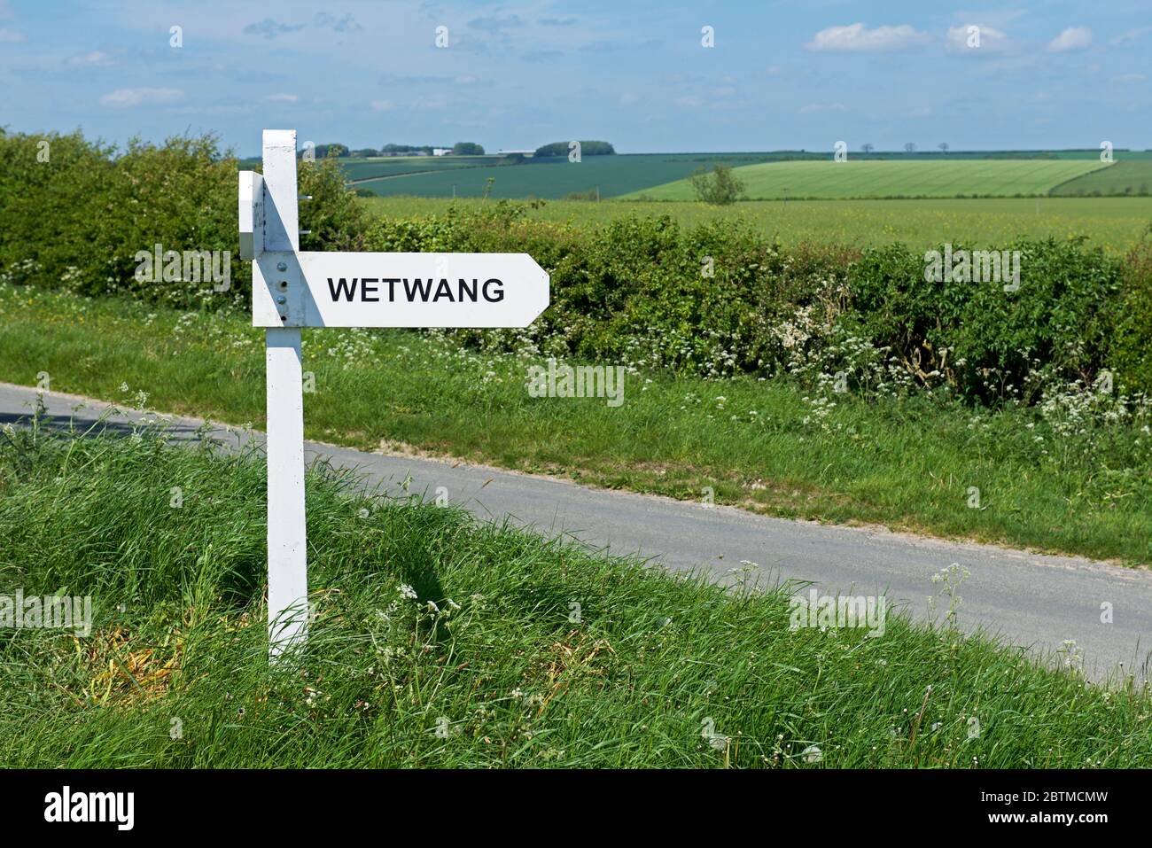 Road sign - Wetwang - on minor road near Huggate, Yorkshire Wolds, East ...