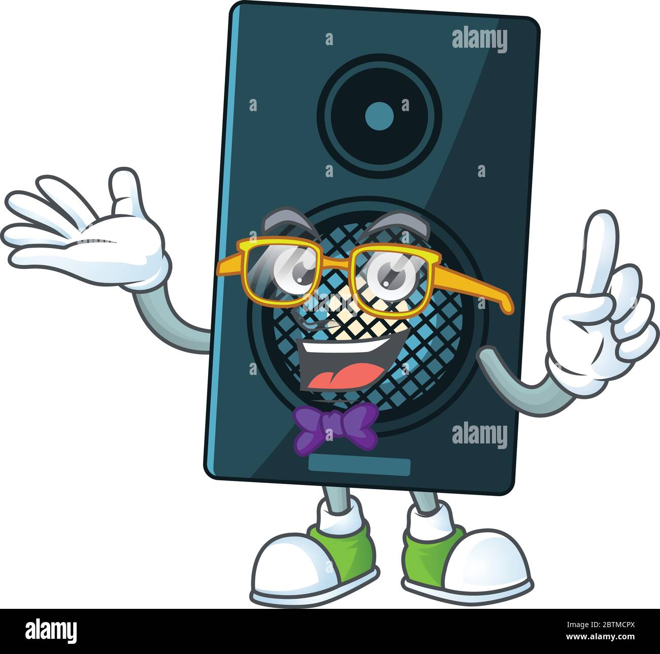 Cartoon character design of nerd sound system with weird glasses Stock ...