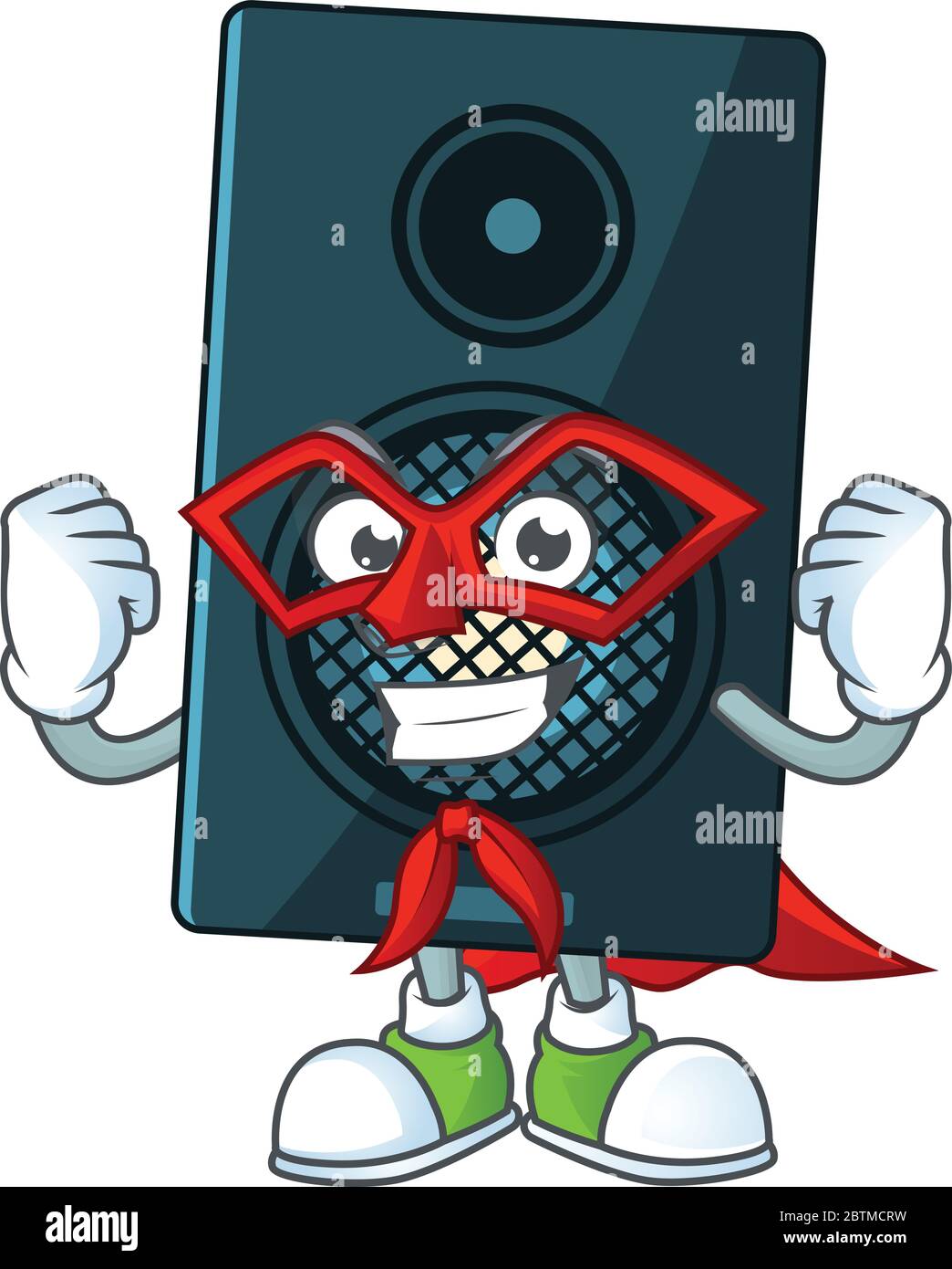 Sound system cartoon drawing concept performed as a Super hero Stock ...