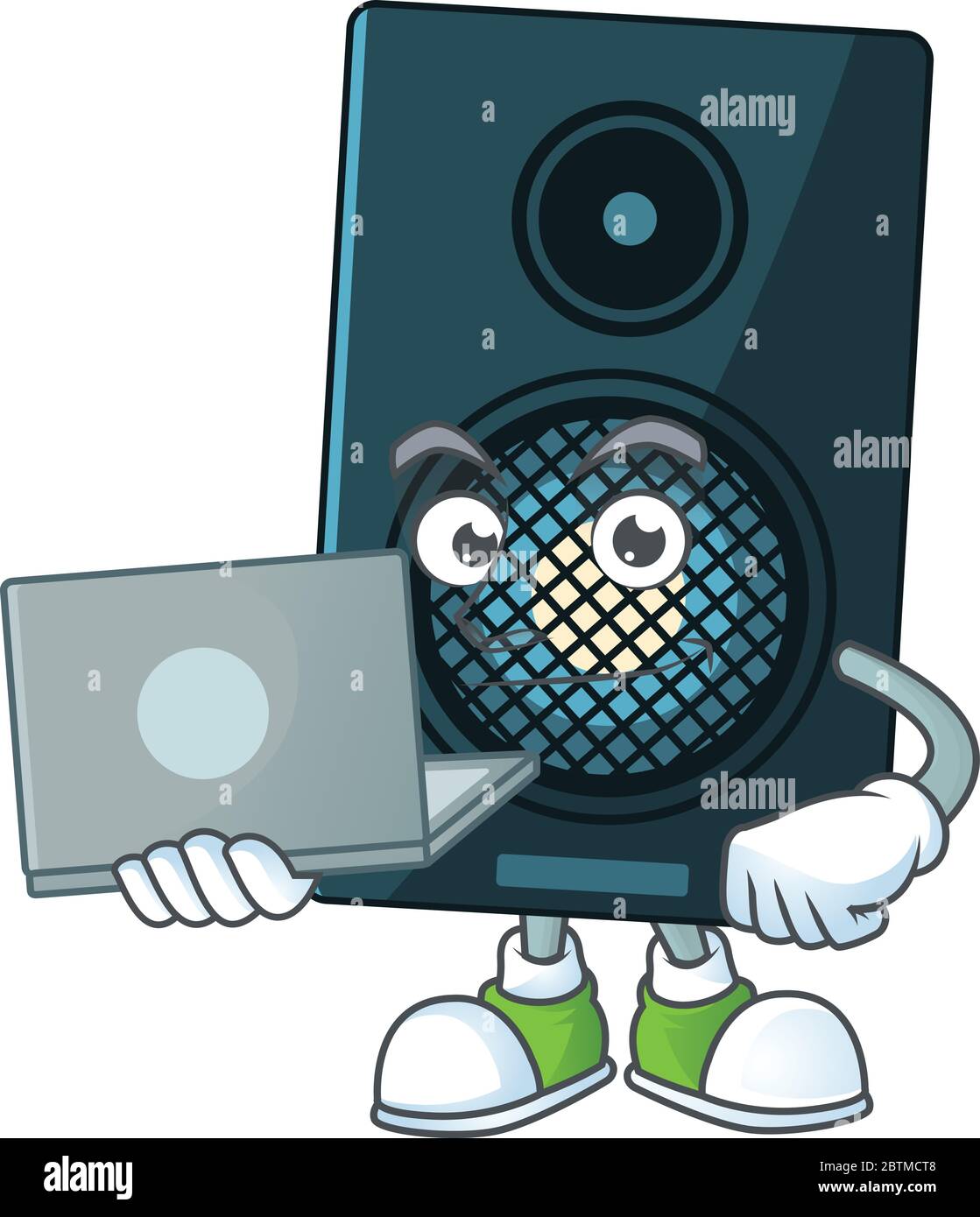 Diligent sound system cartoon drawing concept working from home with ...