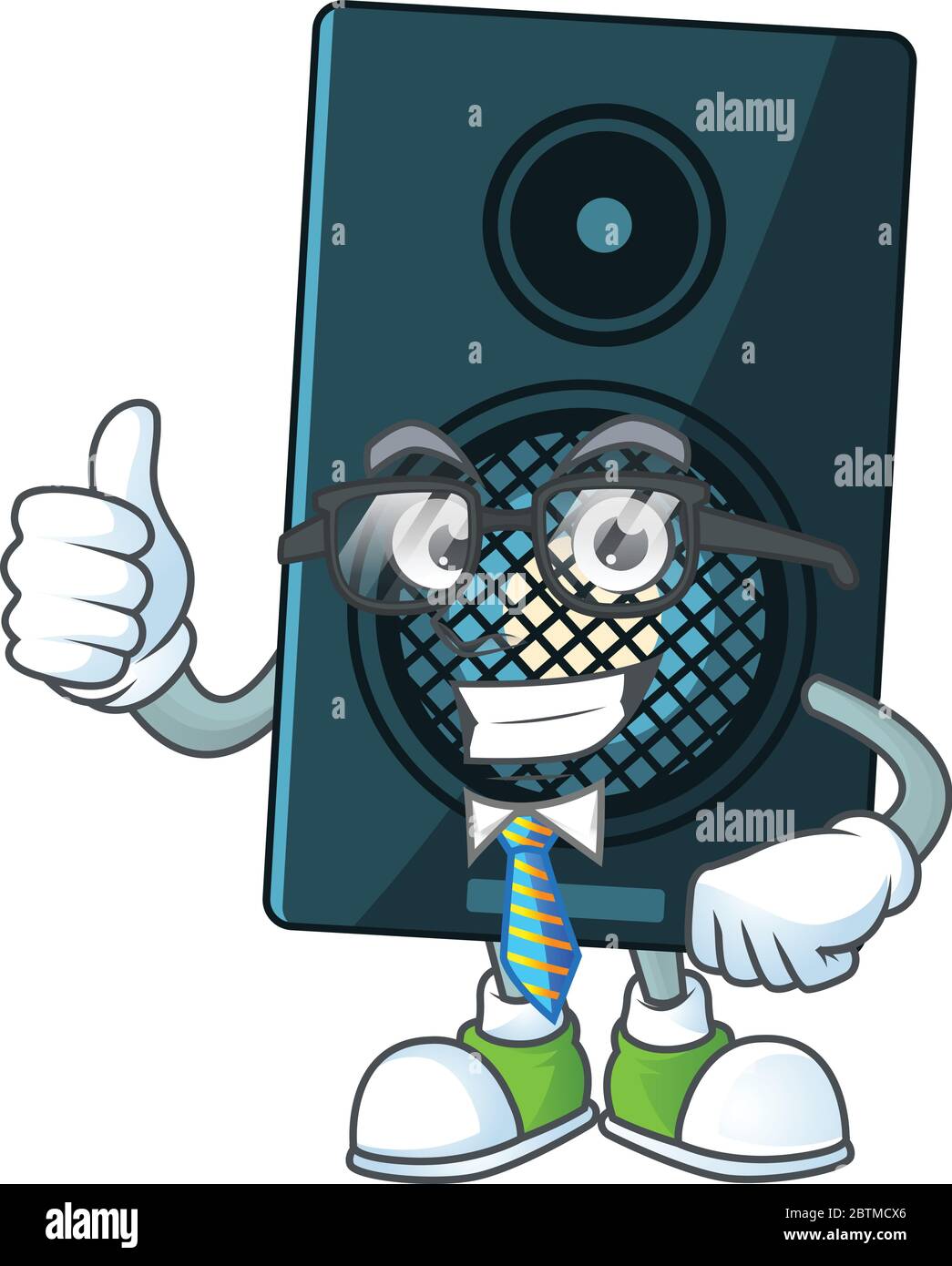 cartoon drawing concept of sound system as a successful businessman ...