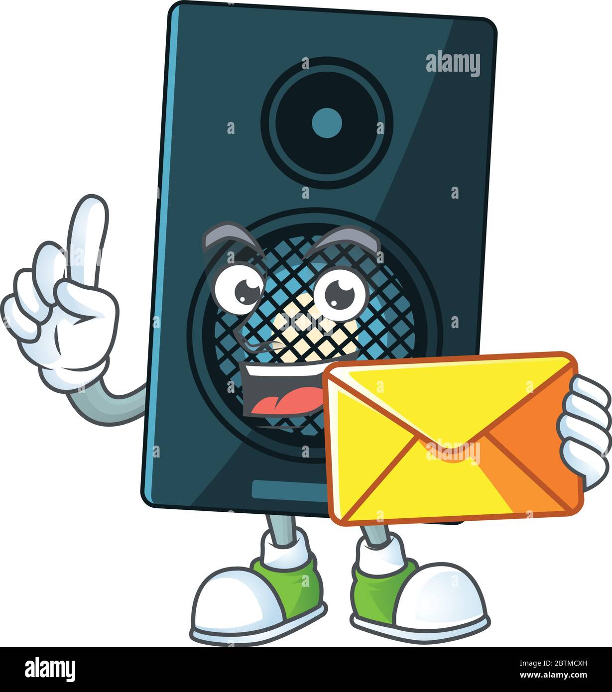 A cartoon picture of sound system bring brown envelope Stock Vector ...