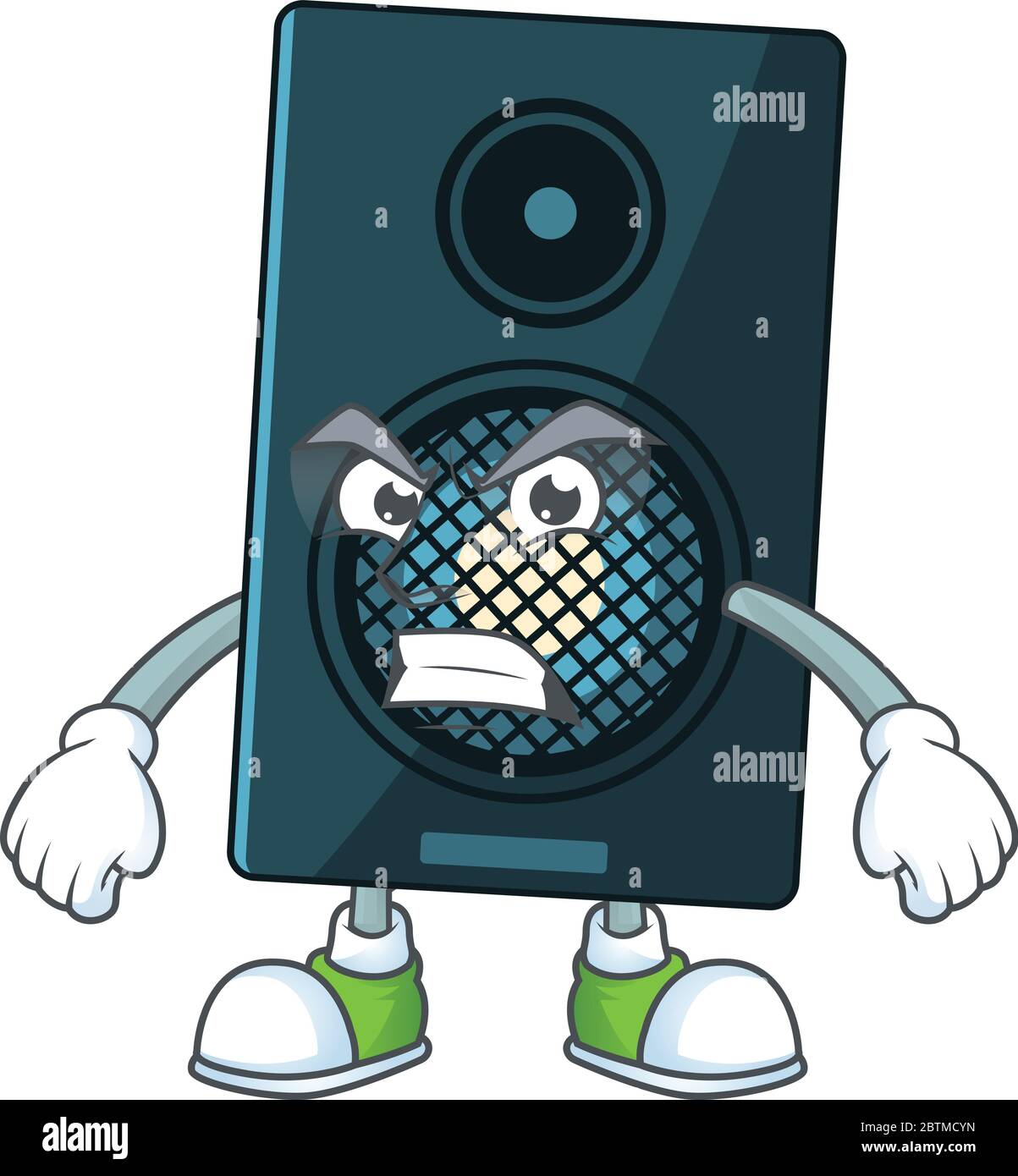 cartoon drawing of sound system showing angry face Stock Vector Image ...