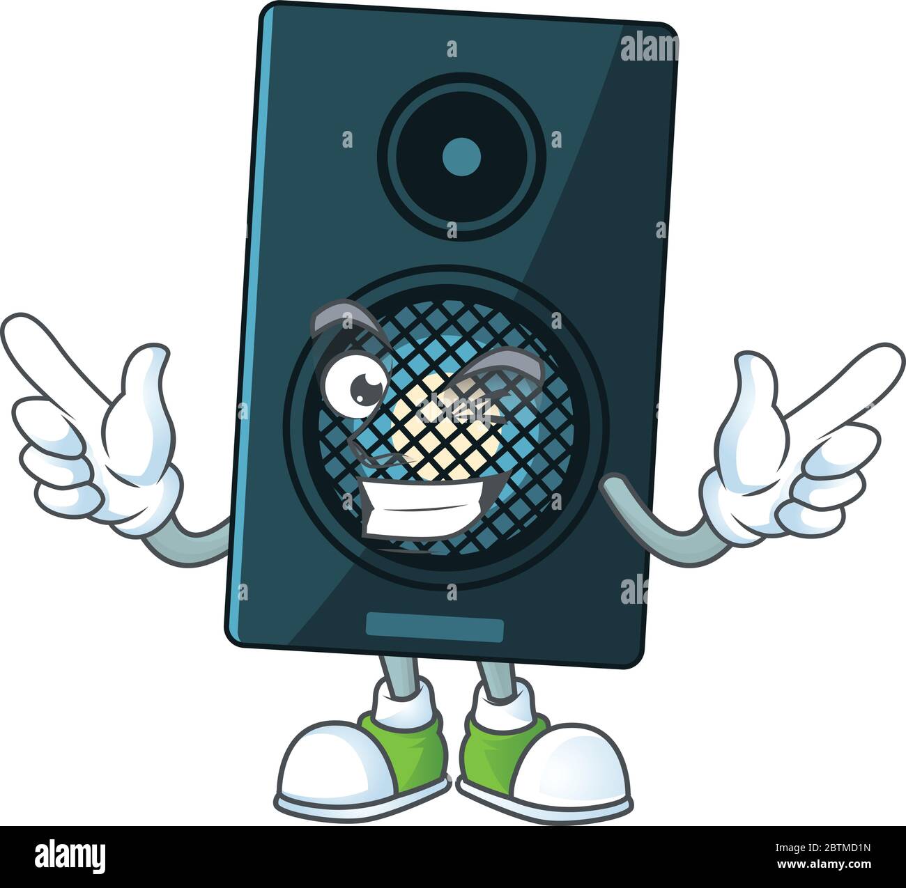 Cartoon drawing concept of sound system showing cute wink eye Stock ...