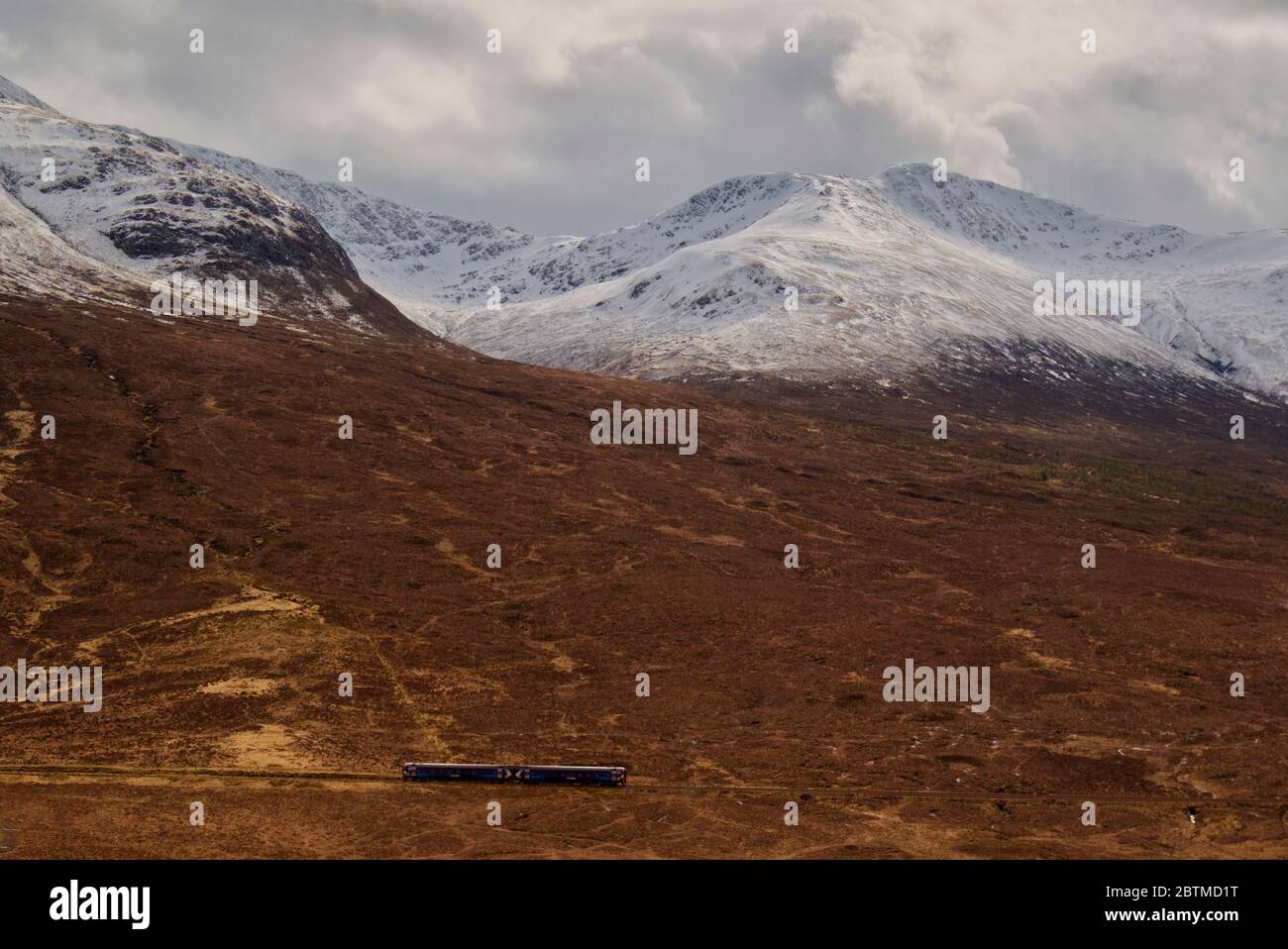 Scotrail train on Kyle of Lochalsh line, Highland Scotland Stock Photo ...