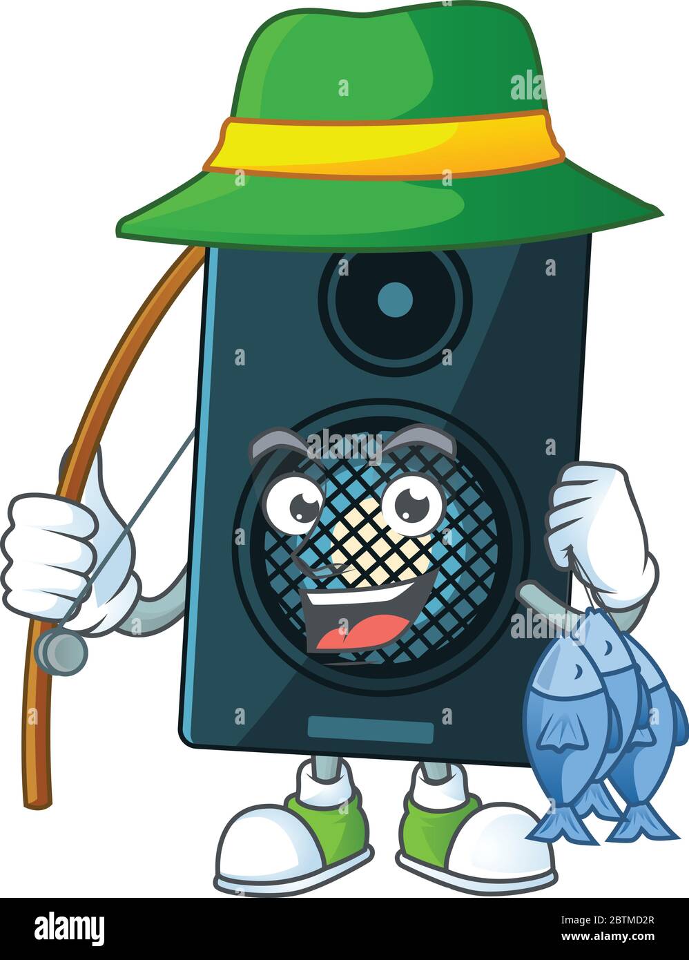 A Caricature picture of sound system fisher succeed catch a fish Stock ...