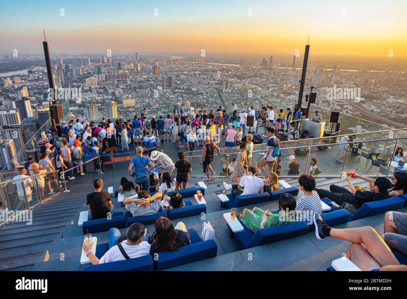 Thailand, Bangkok city, Downtown Panorama, MahaNakhom Bldg. terrace ...