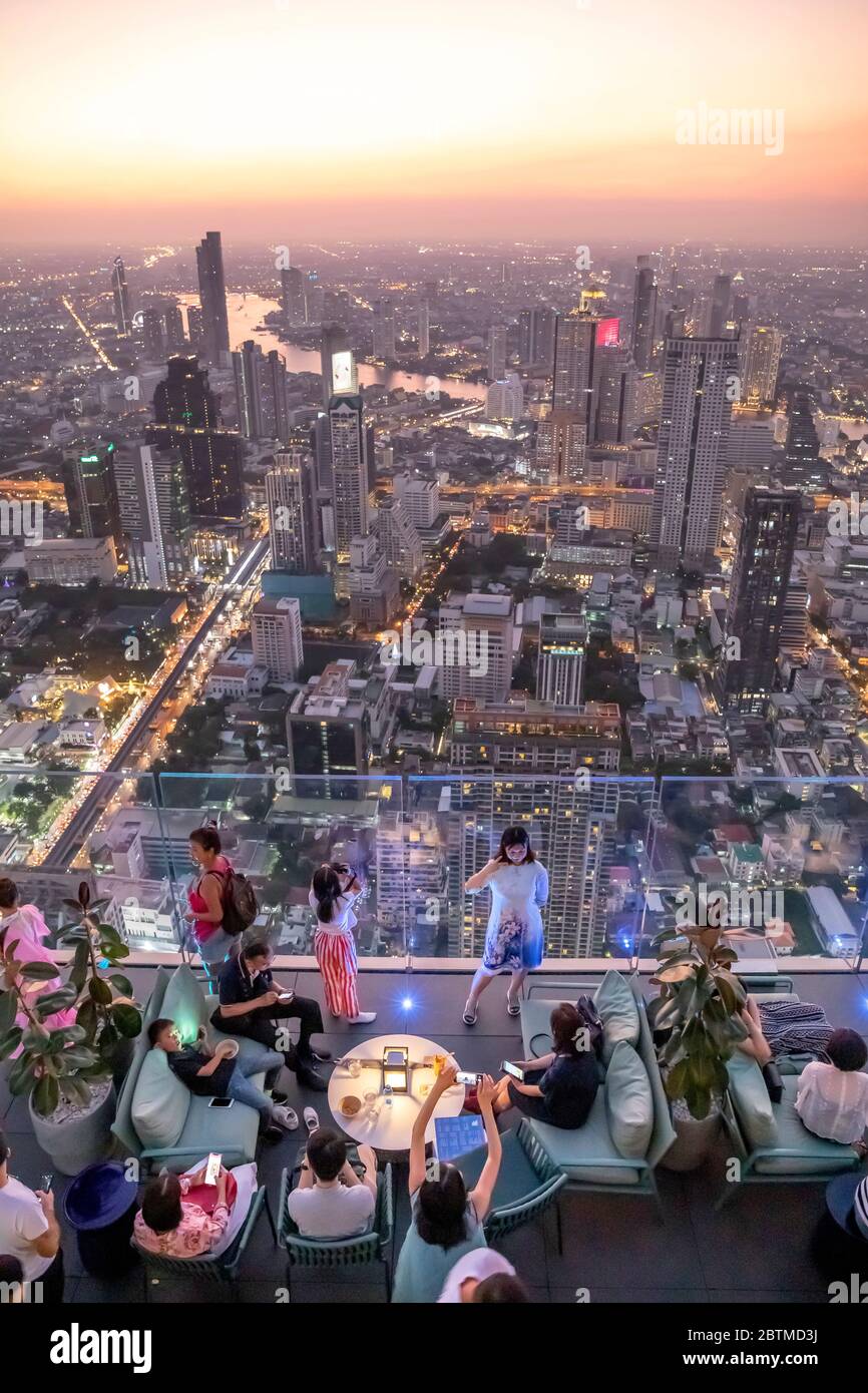 Thailand, Bangkok city, Downtown Panorama, MahaNakhom Bldg. terrace ...