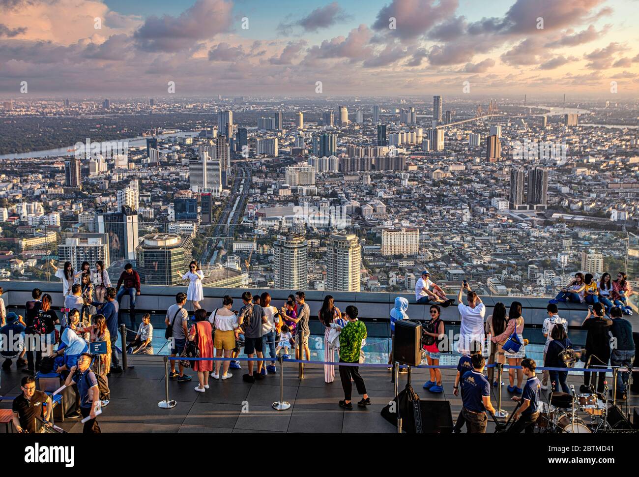 Thailand, Bangkok city, Downtown Panorama, MahaNakhom Bldg. terrace ...