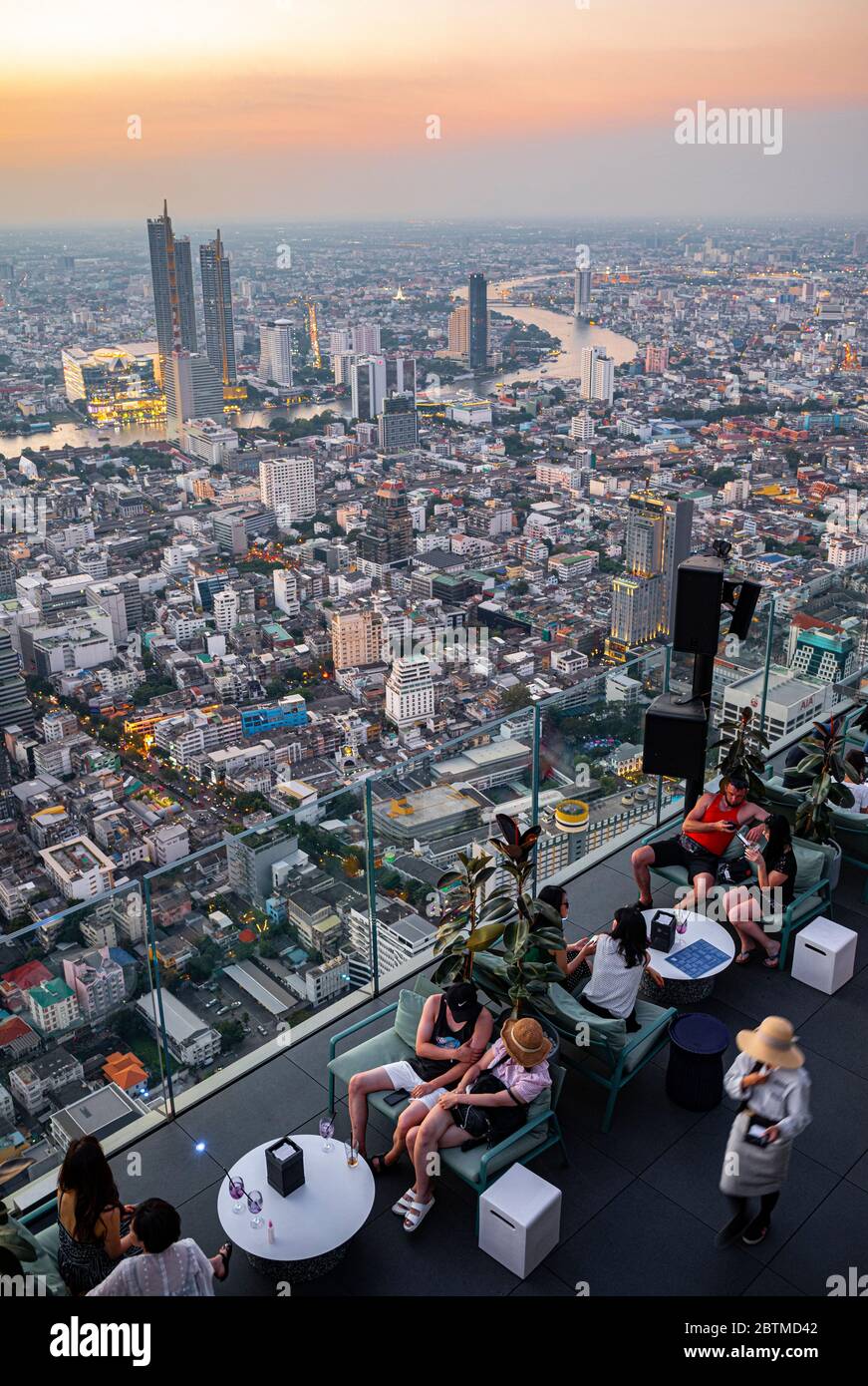 Thailand, Bangkok city, Downtown Panorama, MahaNakhom Bldg. terrace ...