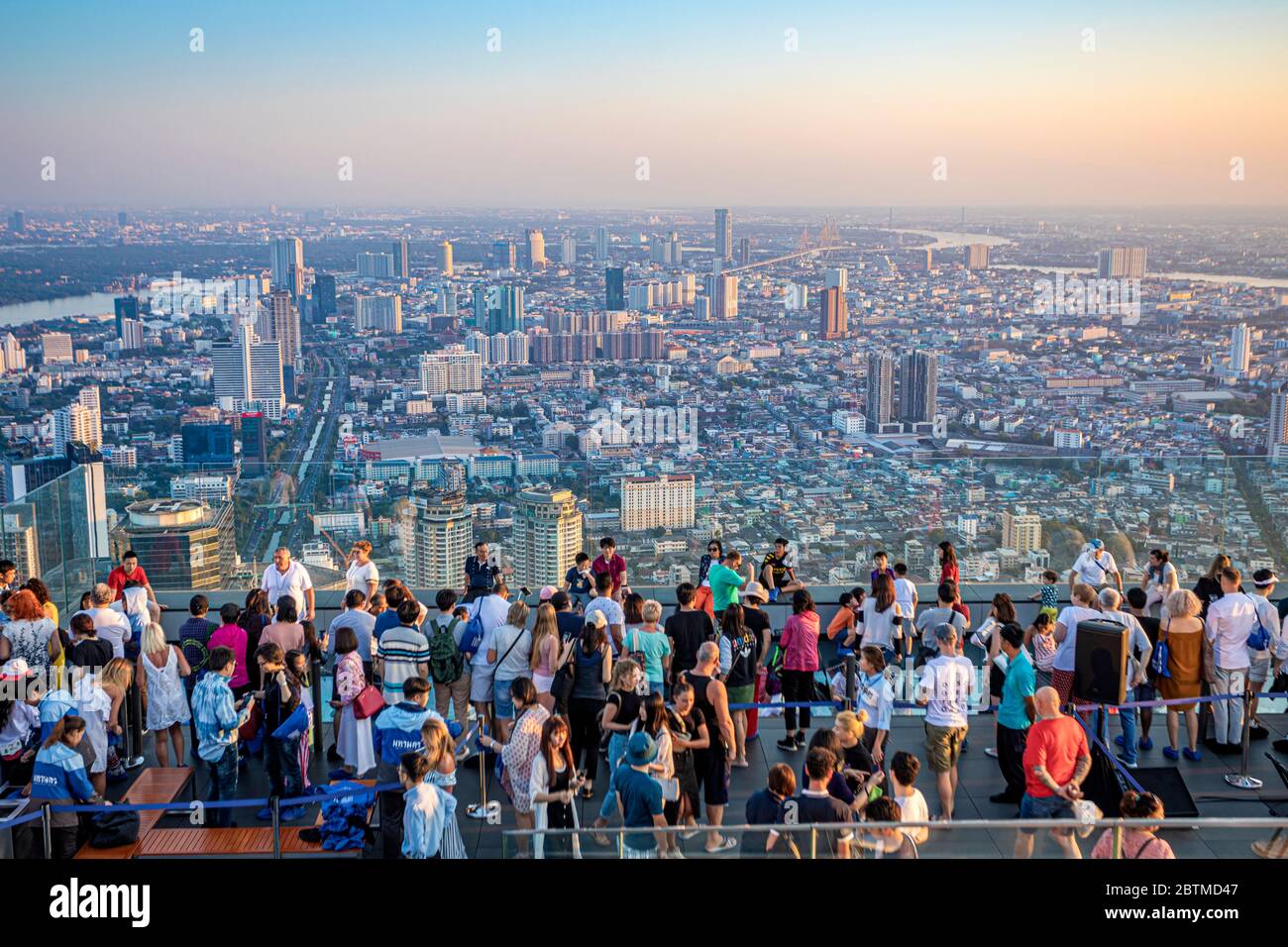 Thailand, Bangkok city, Downtown Panorama, MahaNakhom Bldg. terrace ...
