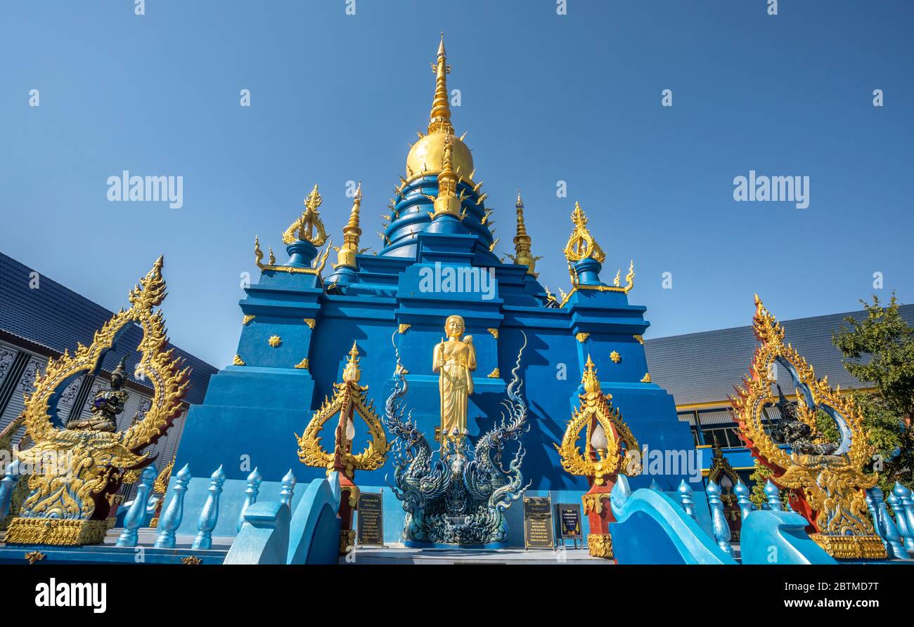 Thailand, Chiang Rai City, The Blue Temple Stock Photo - Alamy