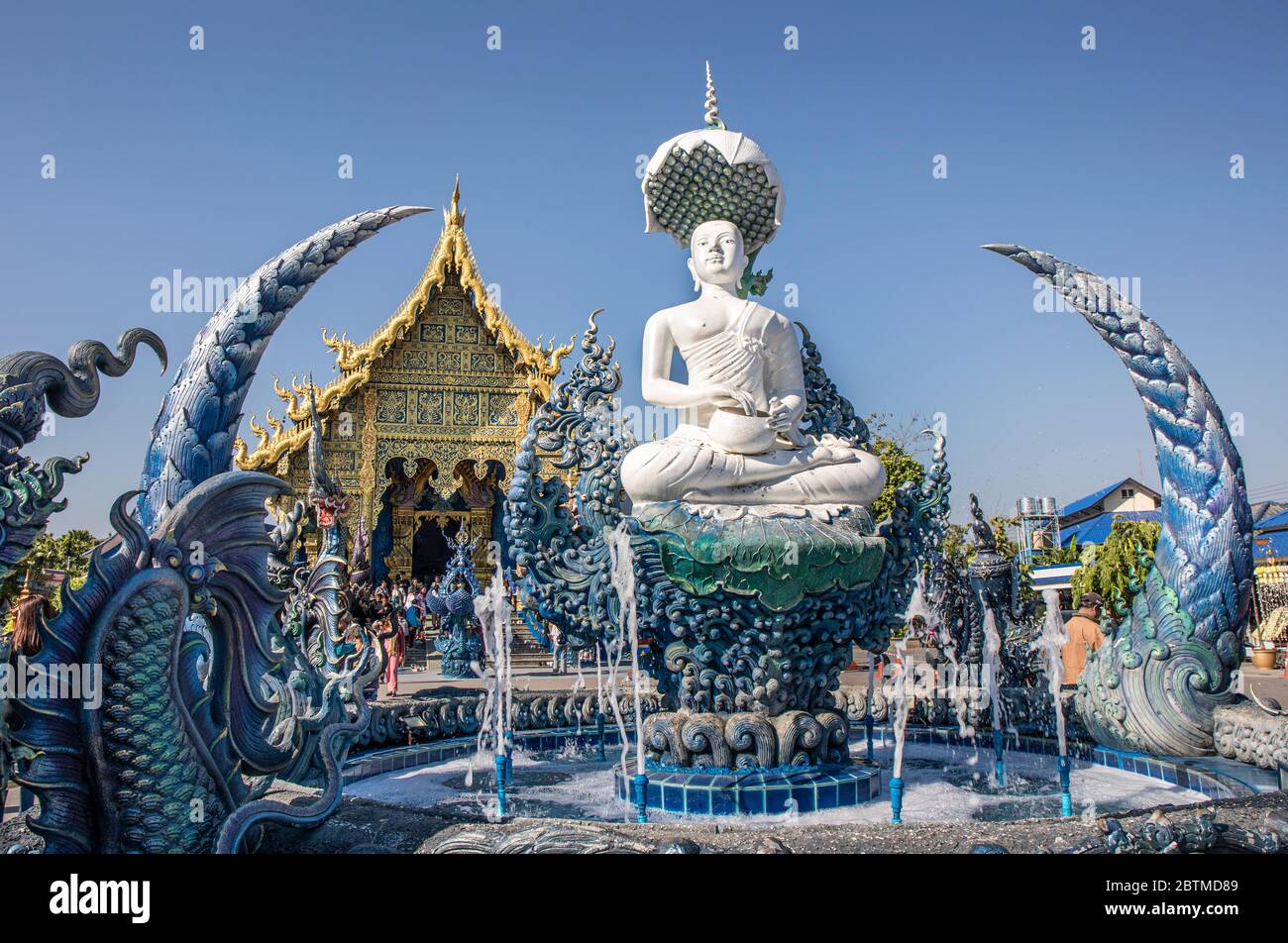 Thailand, Chiang Rai City, The Blue Temple Stock Photo - Alamy