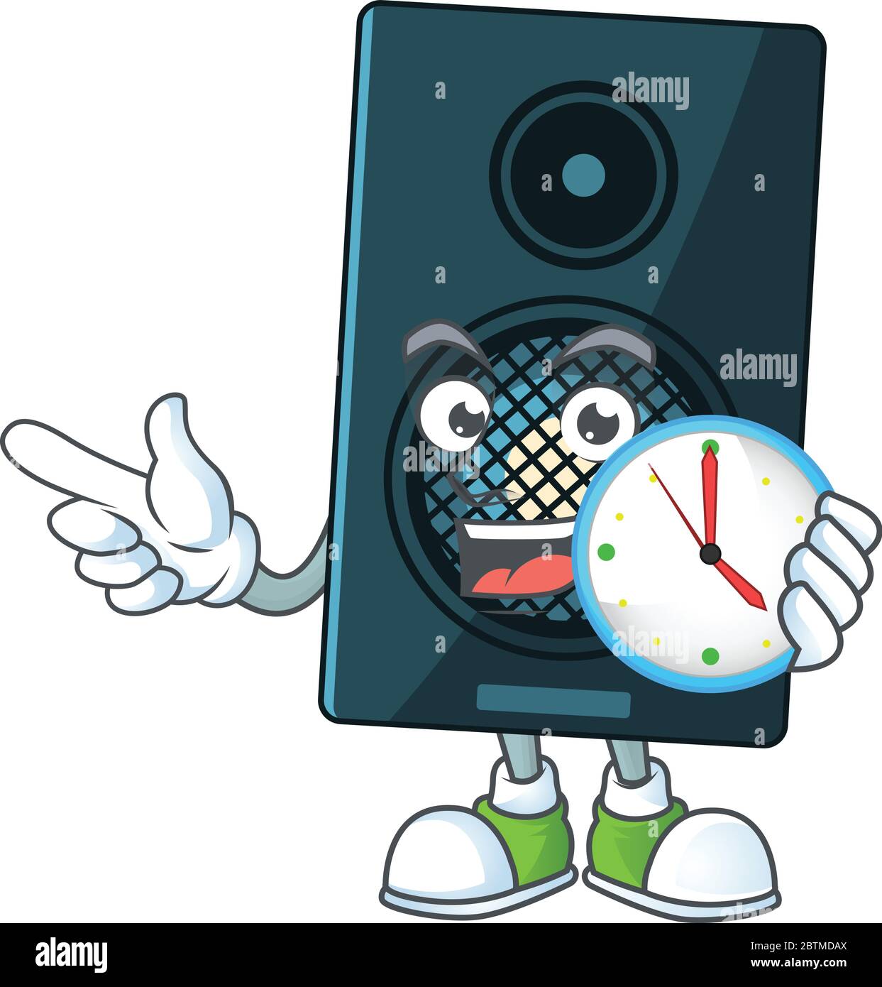 cartoon drawing concept of sound system with a circle clock Stock ...