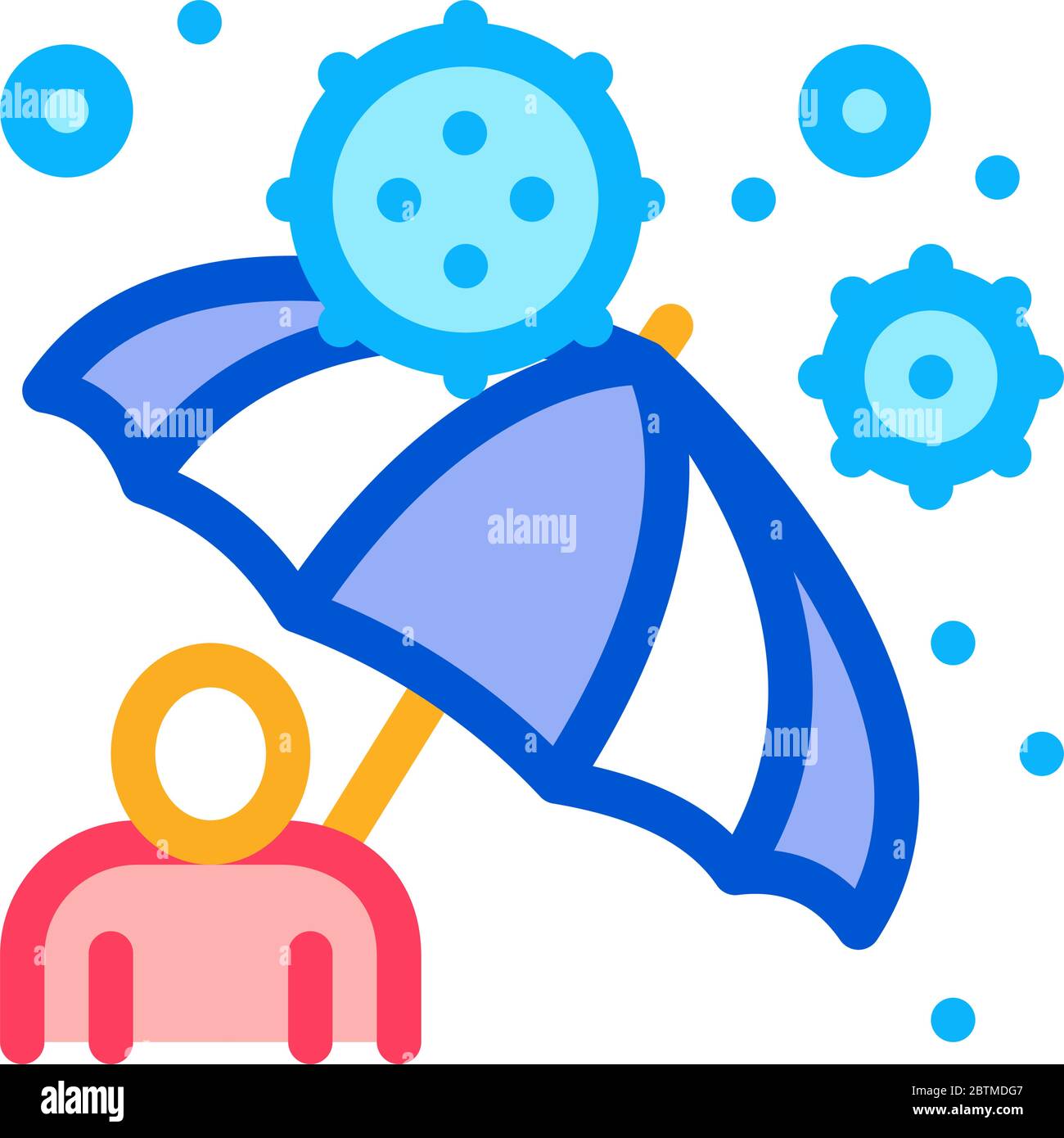 umbrella protection against viruses icon vector outline illustration ...