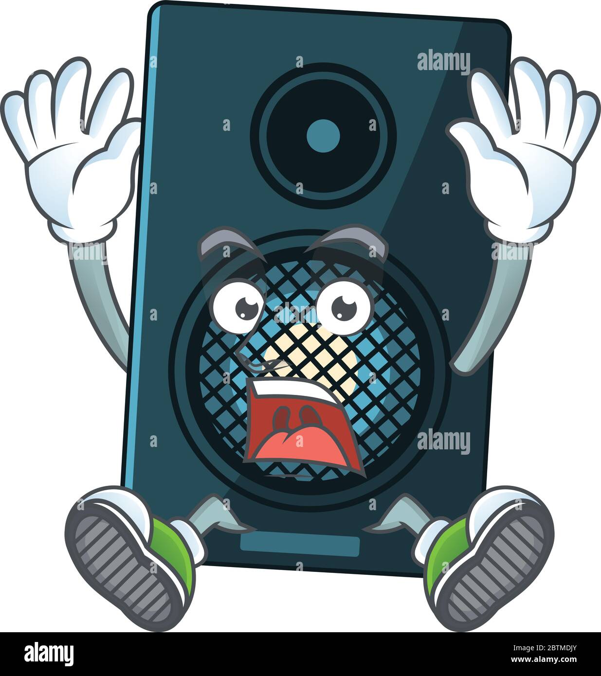cartoon character design of sound system having shocking gesture Stock ...