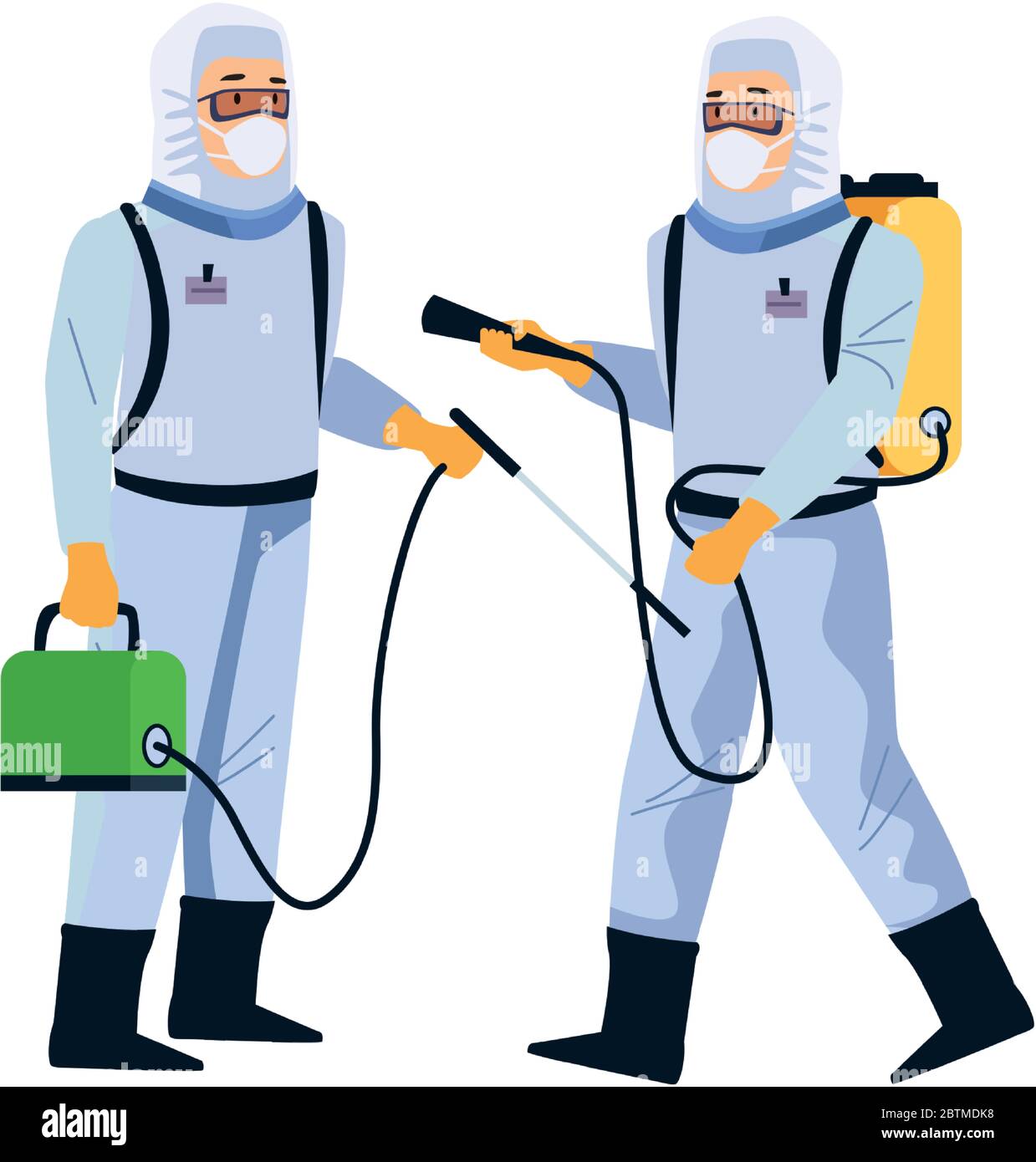 biosafety workers with sprayers portables Stock Vector Image & Art - Alamy