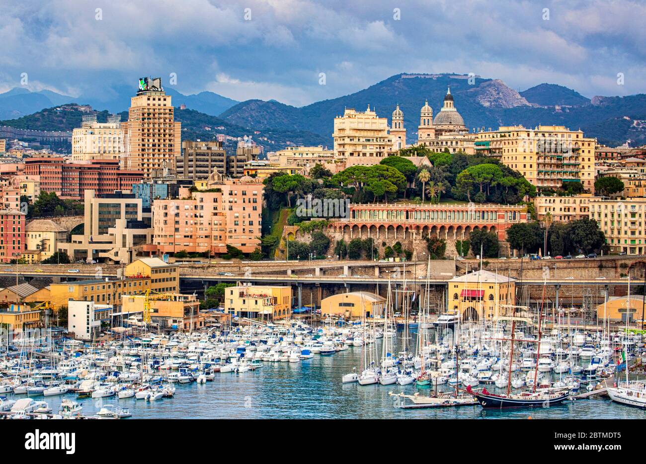 Italy, Genova City Skyline Stock Photo - Alamy