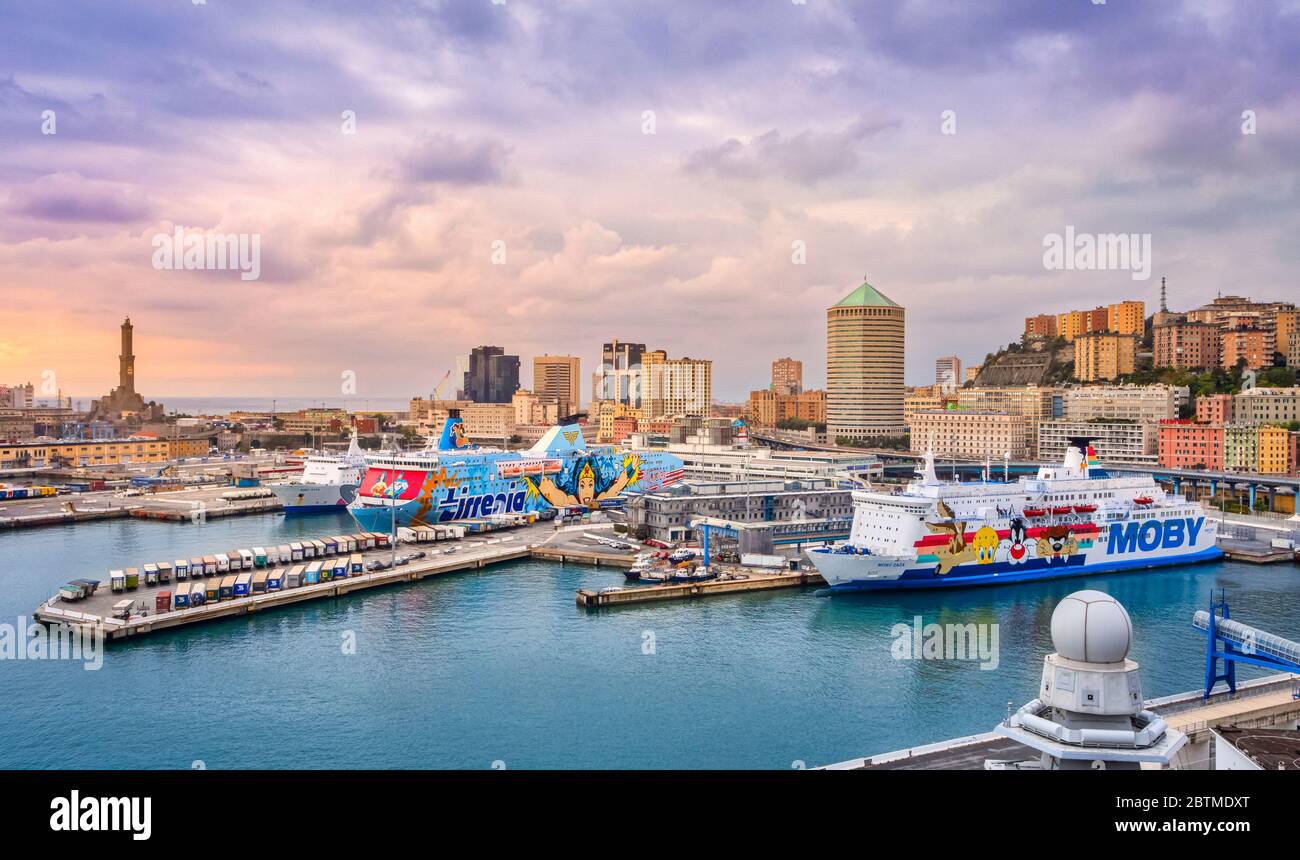 Italy, Genova City, Genova Harbour Stock Photo - Alamy