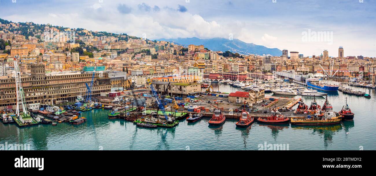 Italy, Genova City, Genova Harbour Stock Photo - Alamy