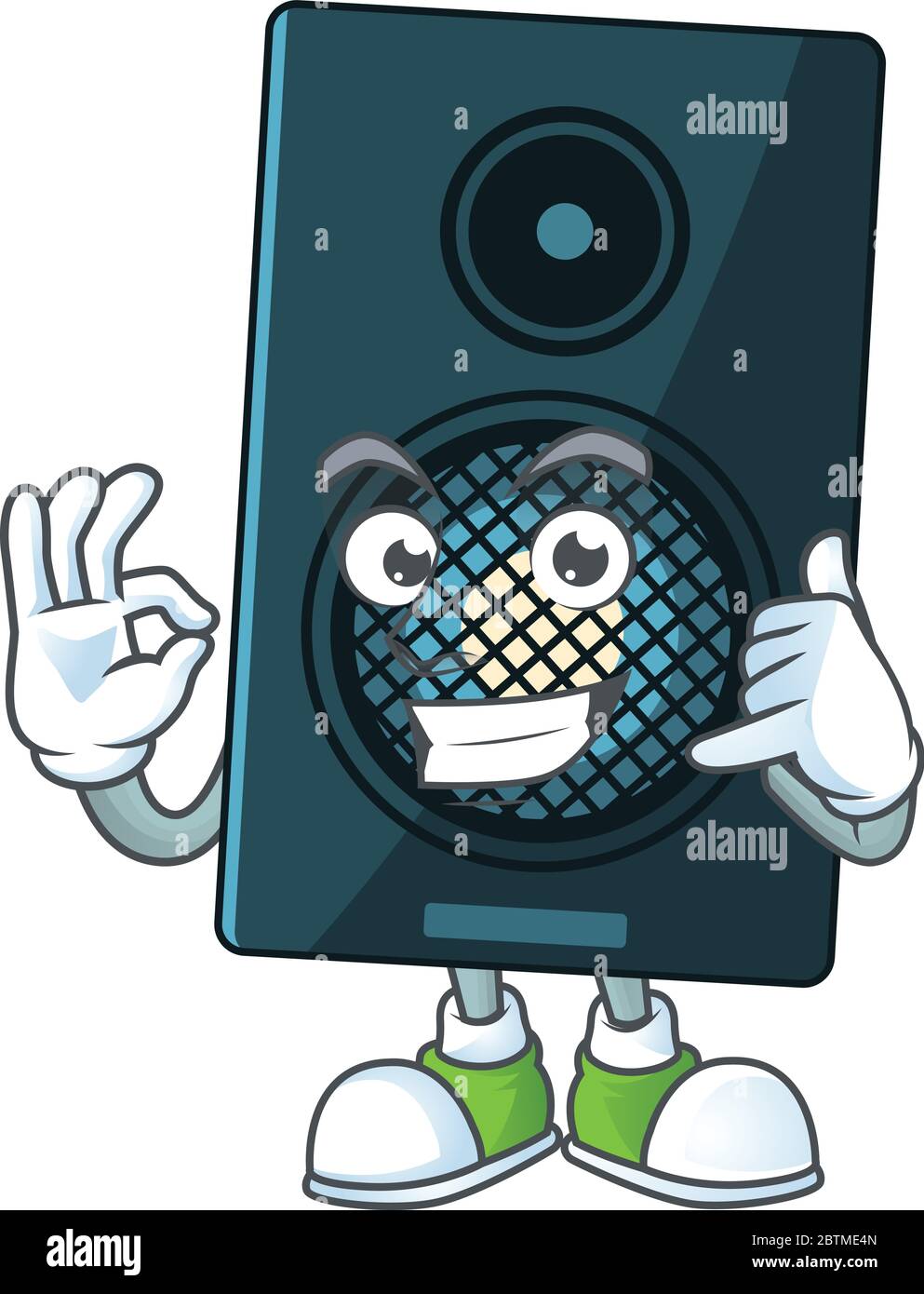 cartoon picture of sound system make a call gesture Stock Vector Image ...