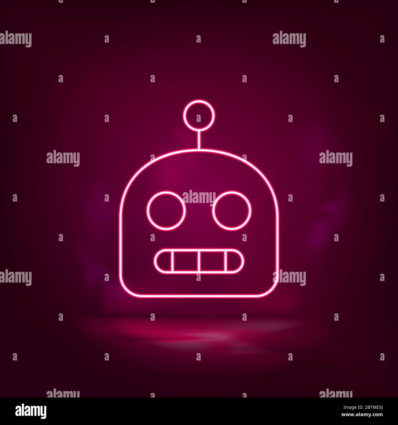 Robot neon icon - vector. Artificial intelligence Stock Vector Image ...