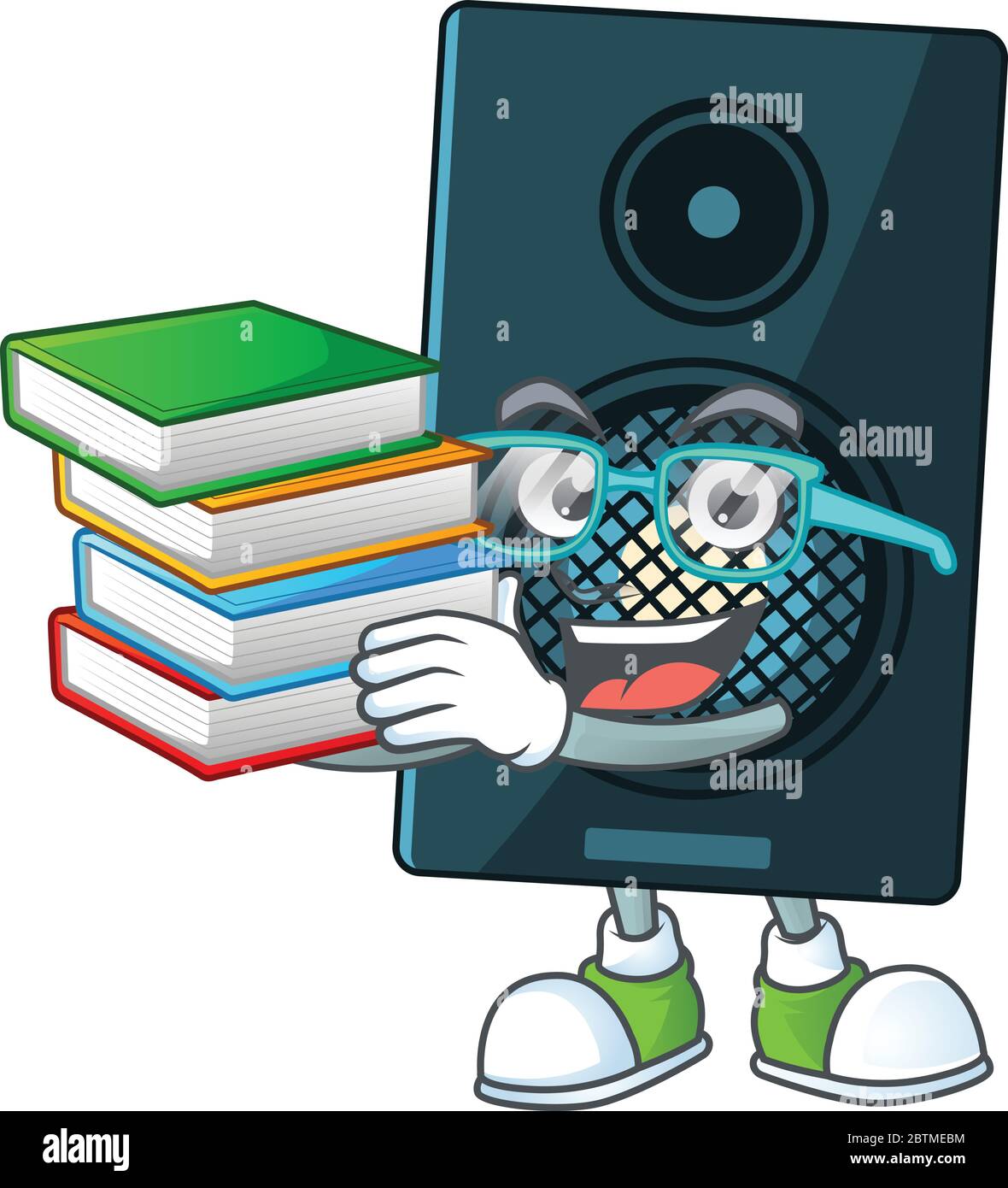 A mascot design of sound system student having books Stock Vector Image ...
