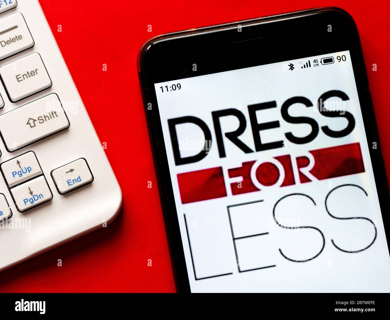In this photo illustration e-commerce Dress for Less logo is seen ...