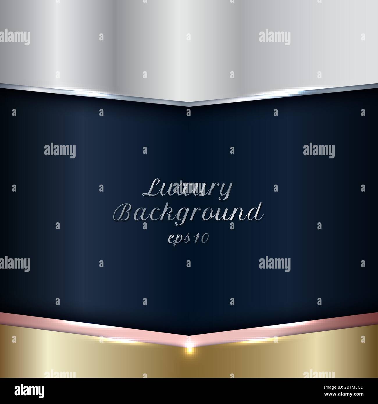 Abstract modern metallic template silver triangle on blue background ...