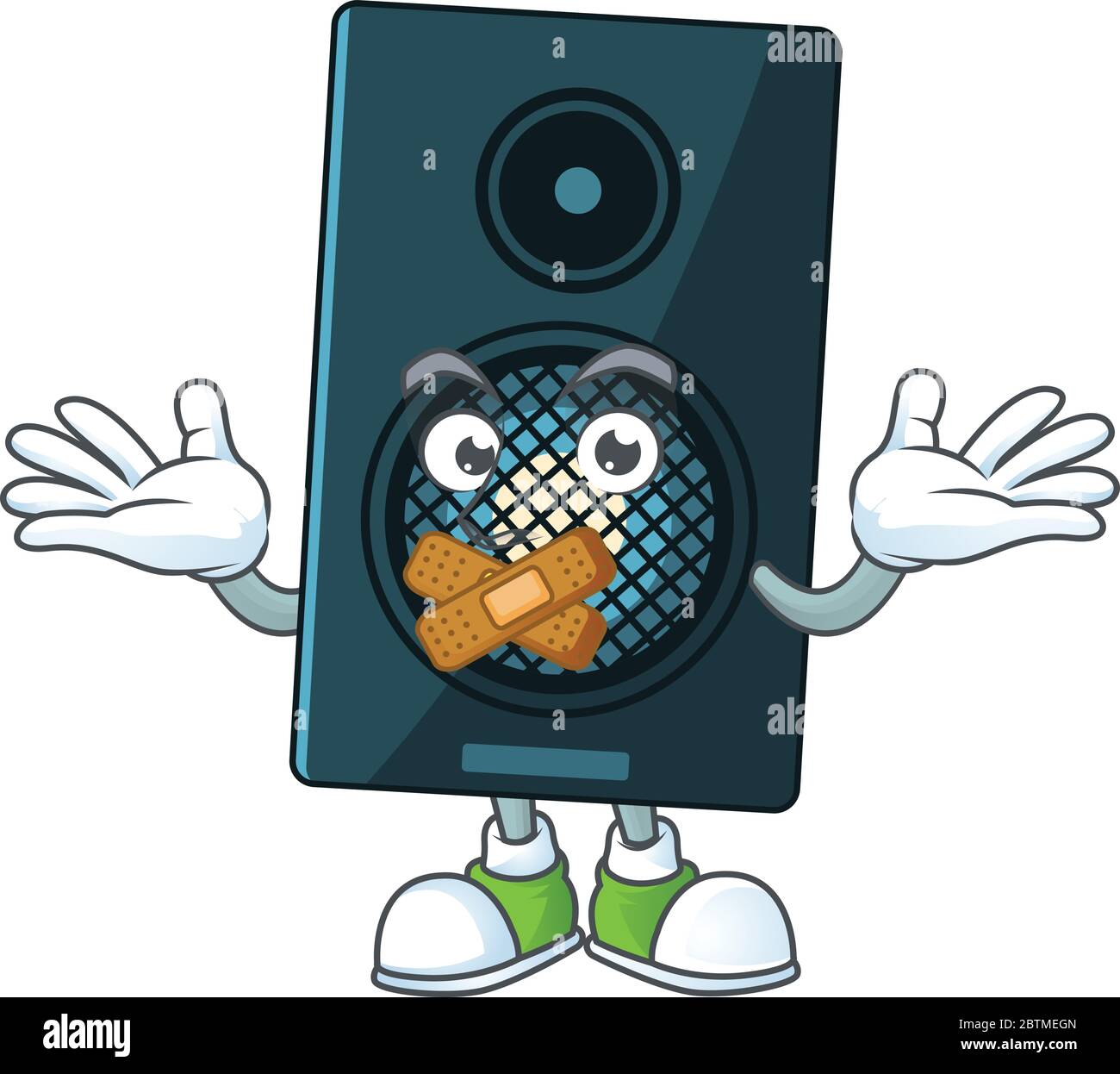 Sound system Cartoon drawing design making a quiet finger gesture Stock ...