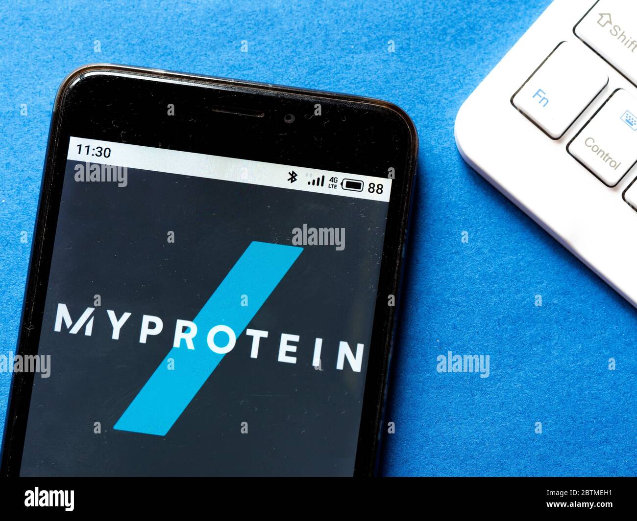 In this photo illustration e-commerce Myprotein logo is seen displayed ...