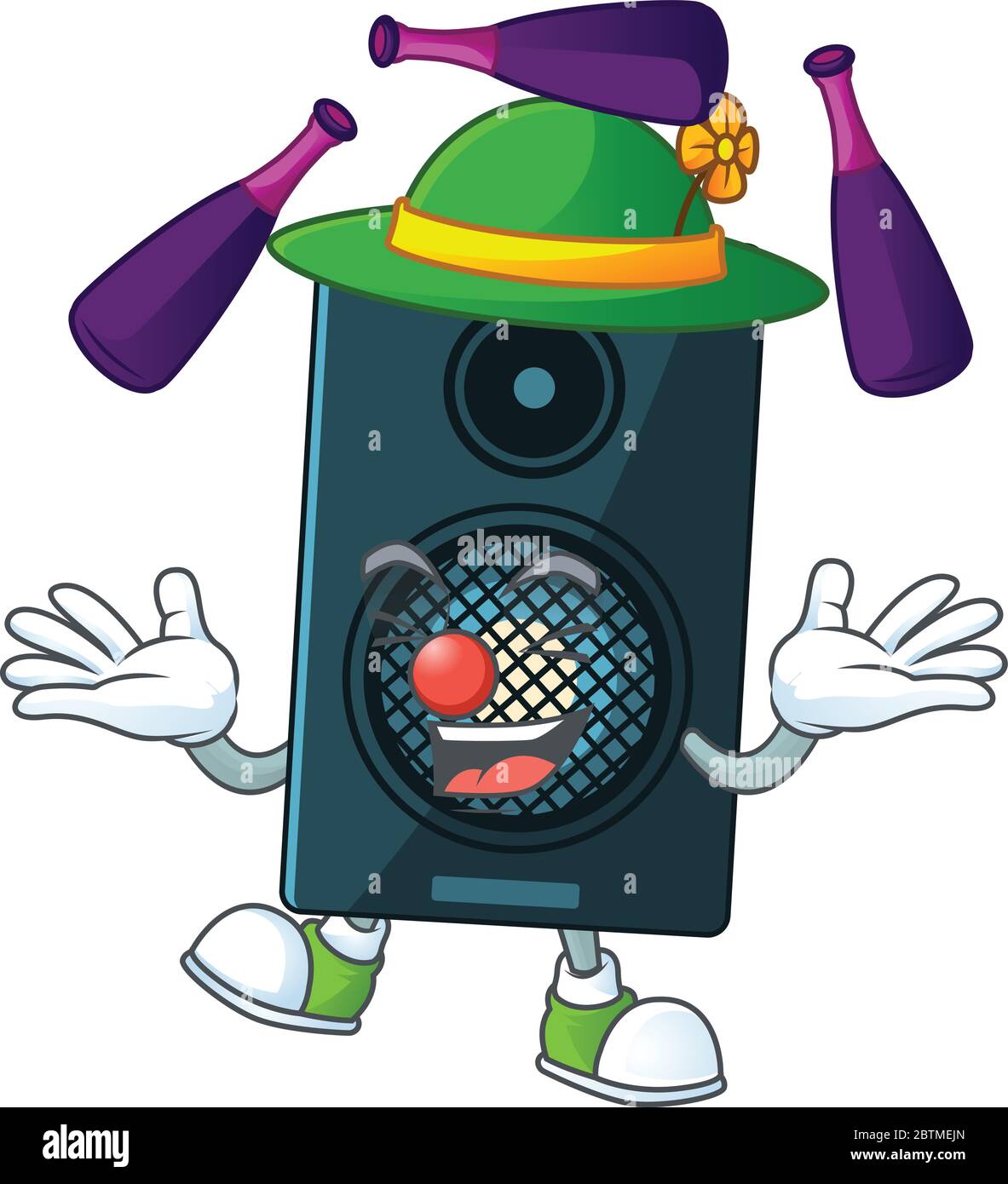 Sound system mascot cartoon design playing Juggling on circus Stock ...