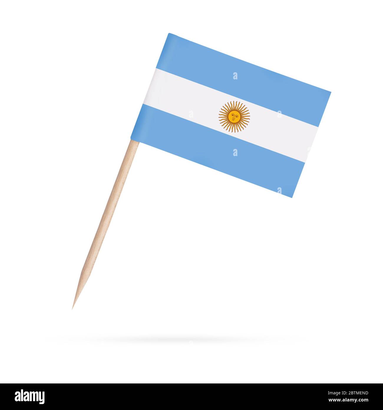 Miniature paper flag Argentina. Isolated Argentinian toothpick flag ...