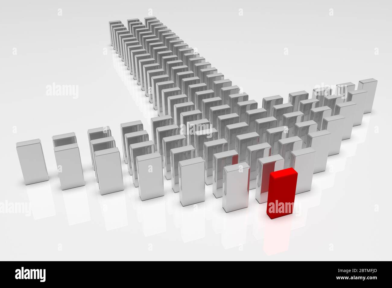 Illustration of leader leads the team forward. Business concepts. 3d ...