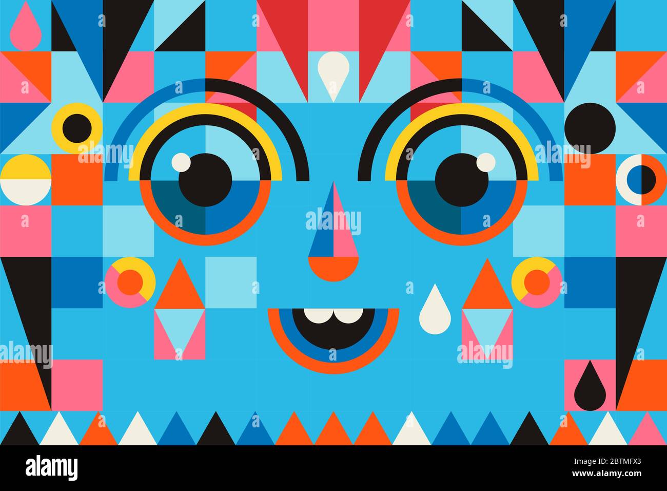 Geometric abstract background, street wall art concept, festival ...