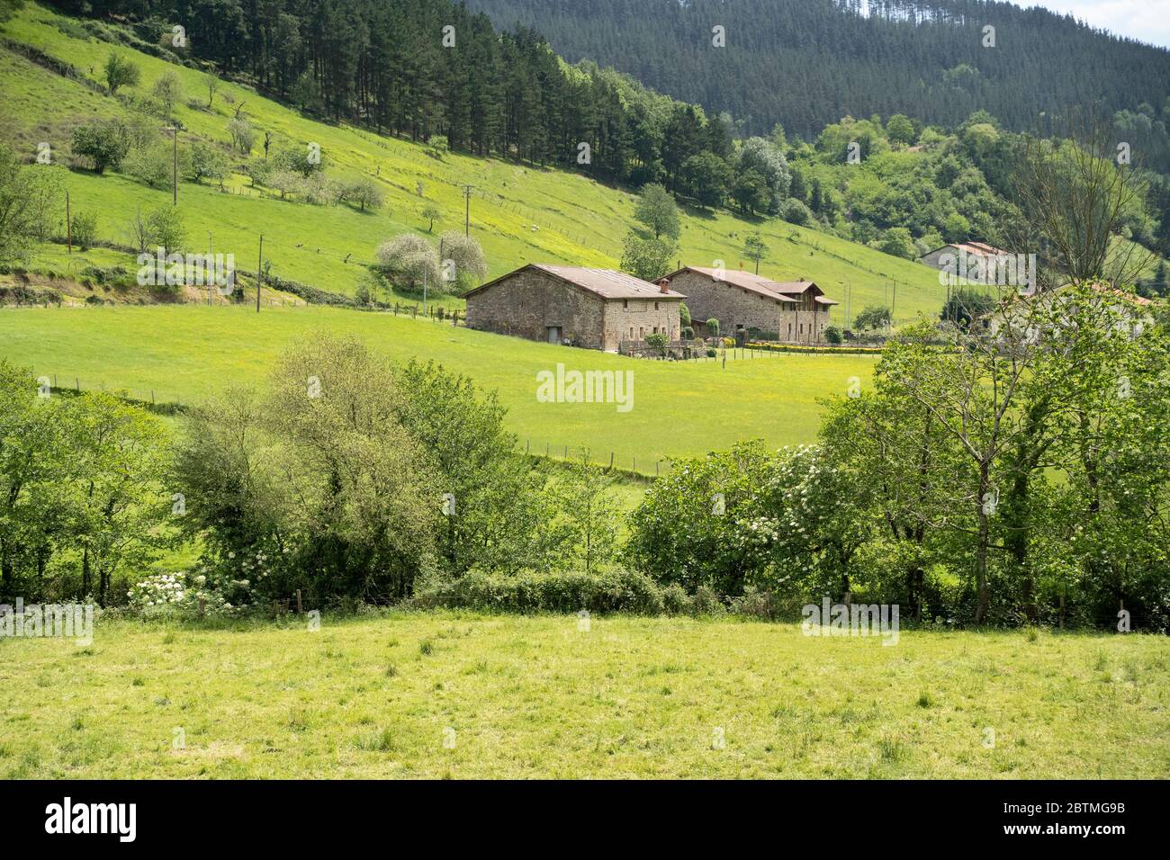landscape of Atxondo valley in the basque countryside , northern spain ...