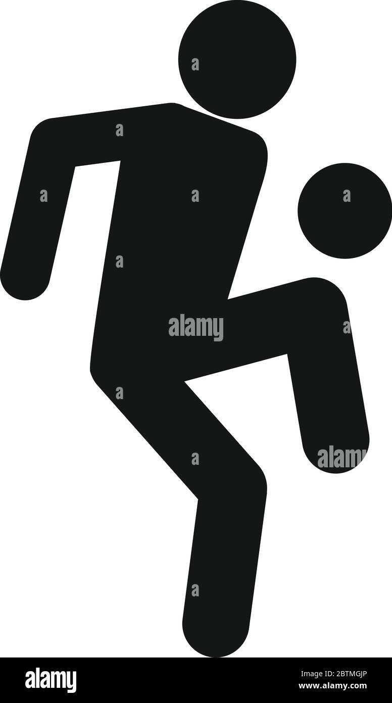 Soccer player playing icon. Simple illustration of soccer player ...