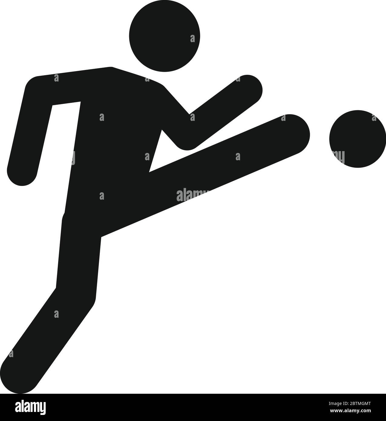 Soccer player kick icon. Simple illustration of soccer player kick ...