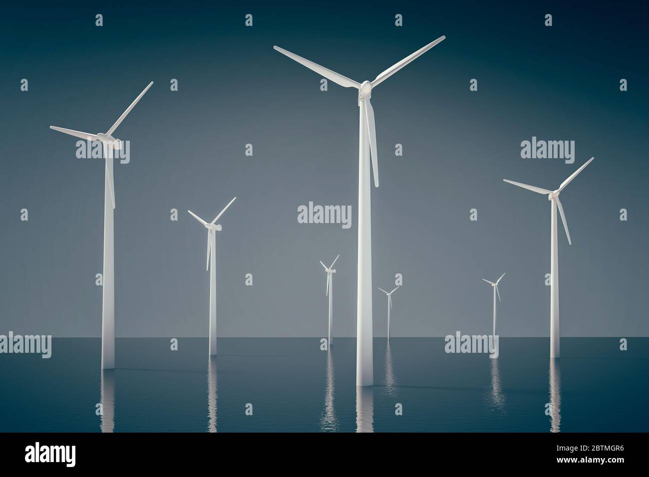 3d render image of wind turbines, ecology concept Stock Photo - Alamy