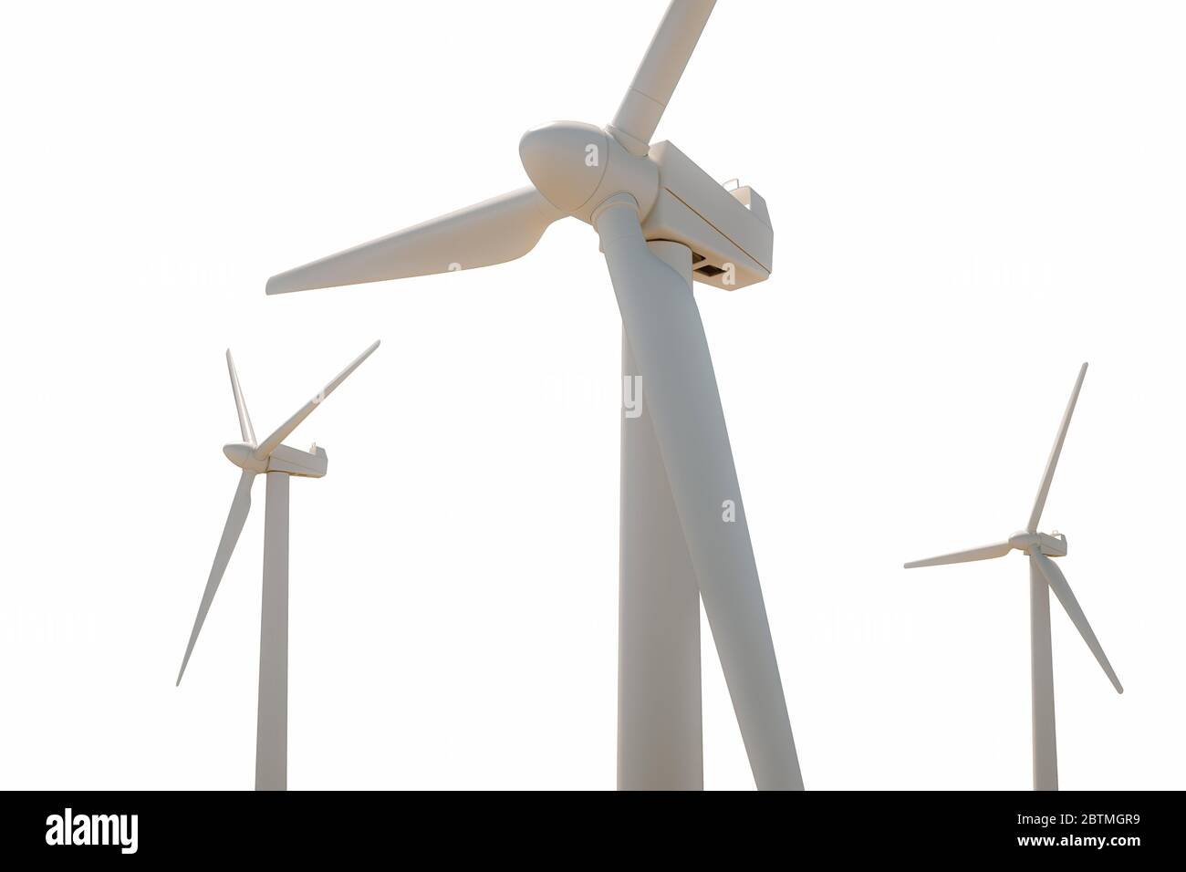 Concept illustration wind turbines Cut Out Stock Images & Pictures - Alamy